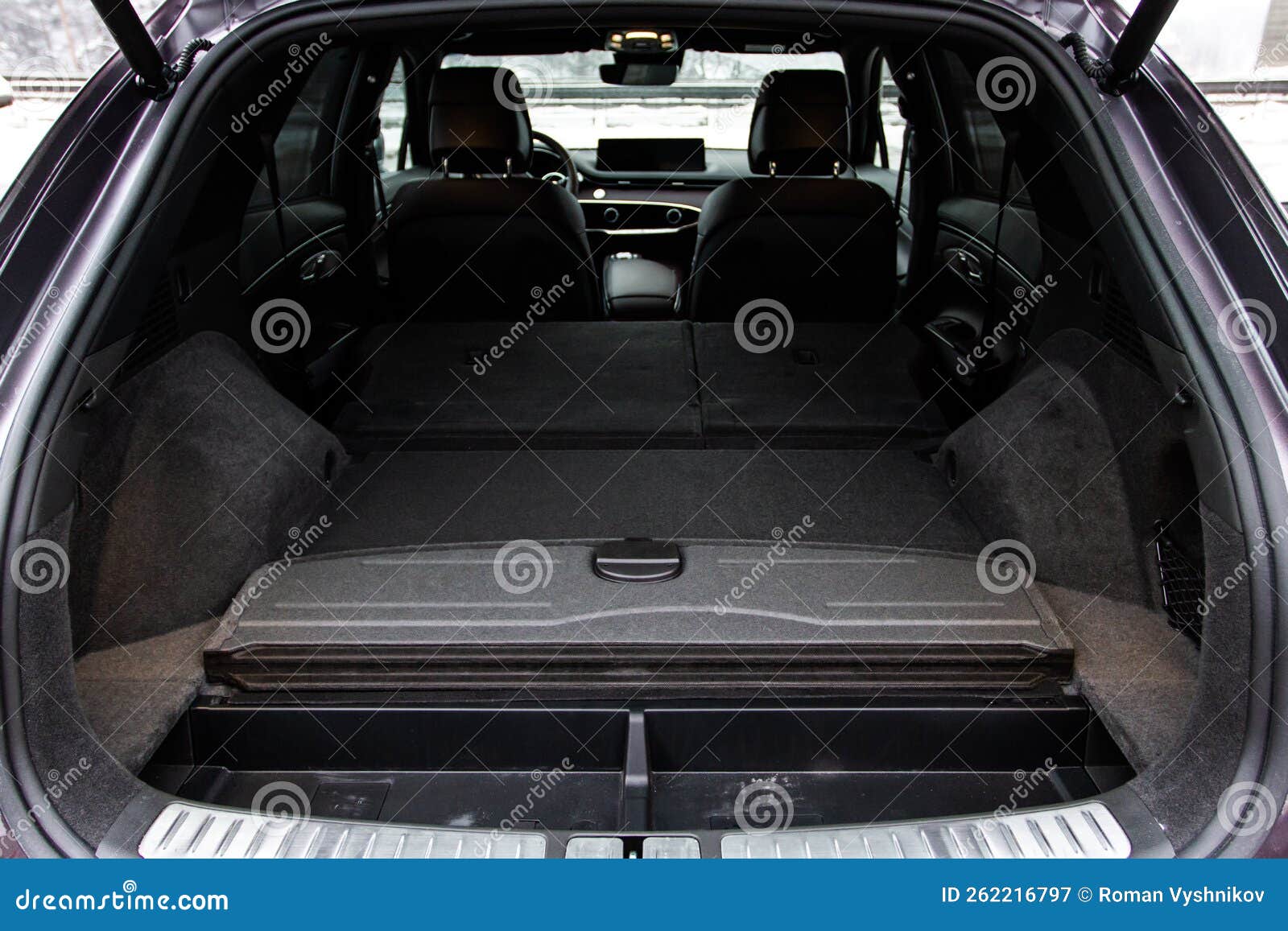 Huge, Clean and Empty Car Trunk in Interior of Compact Suv. Stock Image ...
