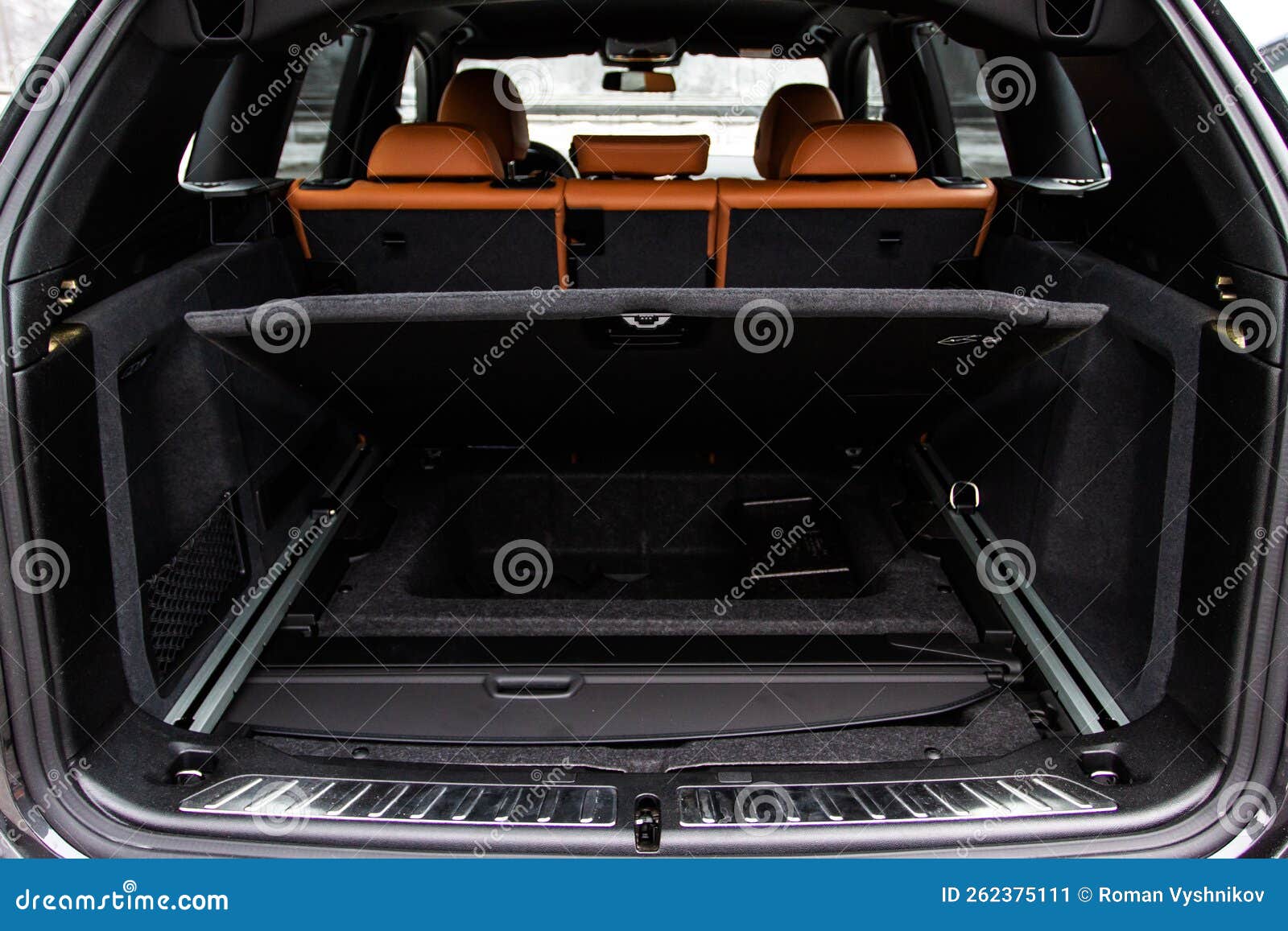 Huge, Clean and Empty Car Trunk in Interior of Compact Suv. Stock Image ...