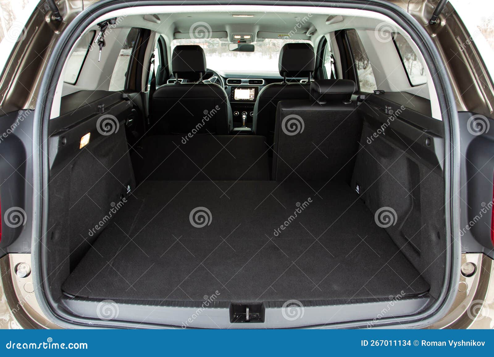 Huge, Clean and Empty Car Trunk in Interior of Compact Suv. Stock Photo ...
