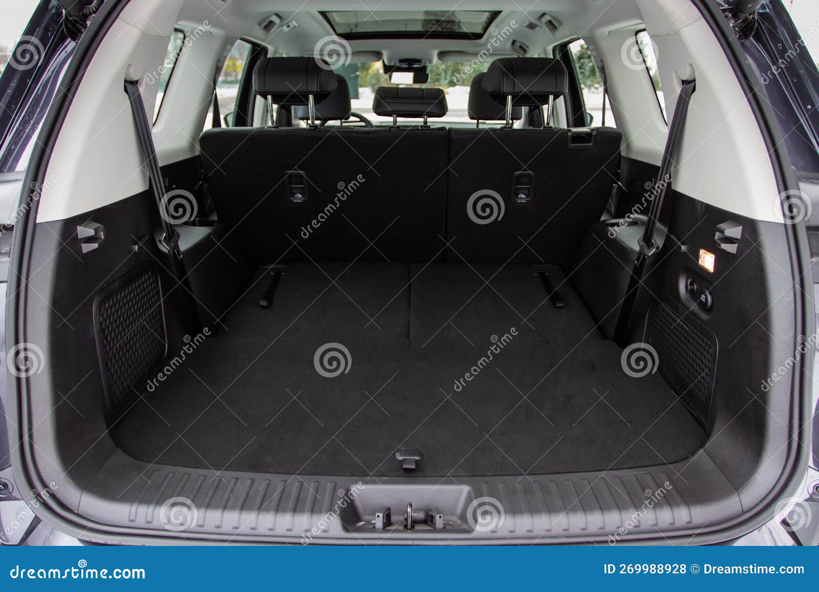 Huge, Clean and Empty Car Trunk in Interior of Compact Suv. Stock Photo ...