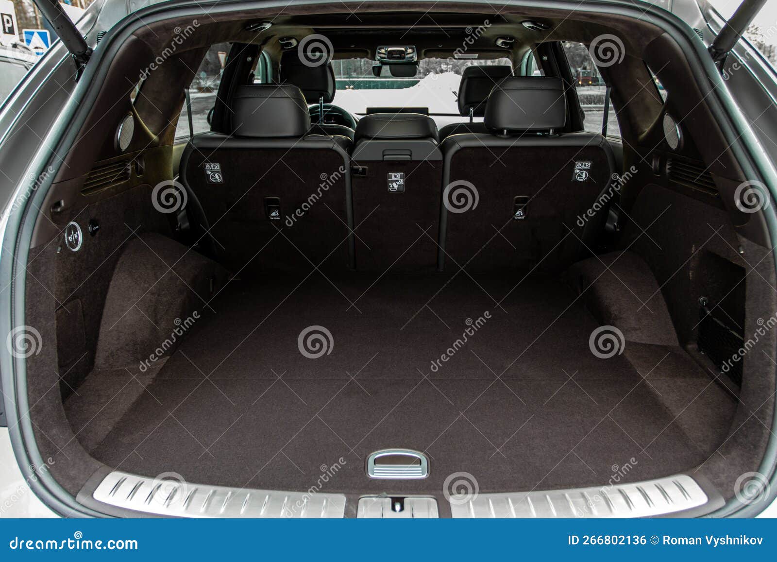 Huge, Clean and Empty Car Trunk in Interior of Compact Suv. Stock Photo ...