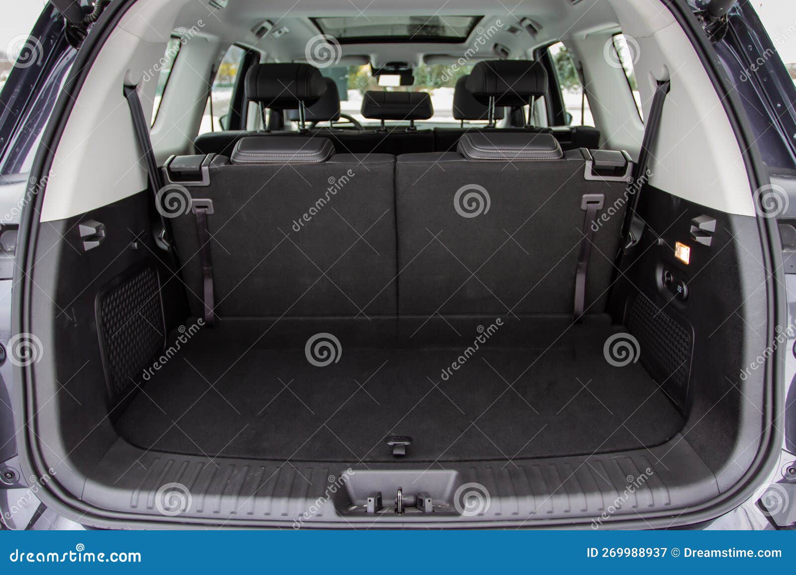 Huge, Clean and Empty Car Trunk in Interior of Compact Suv. Stock Image ...