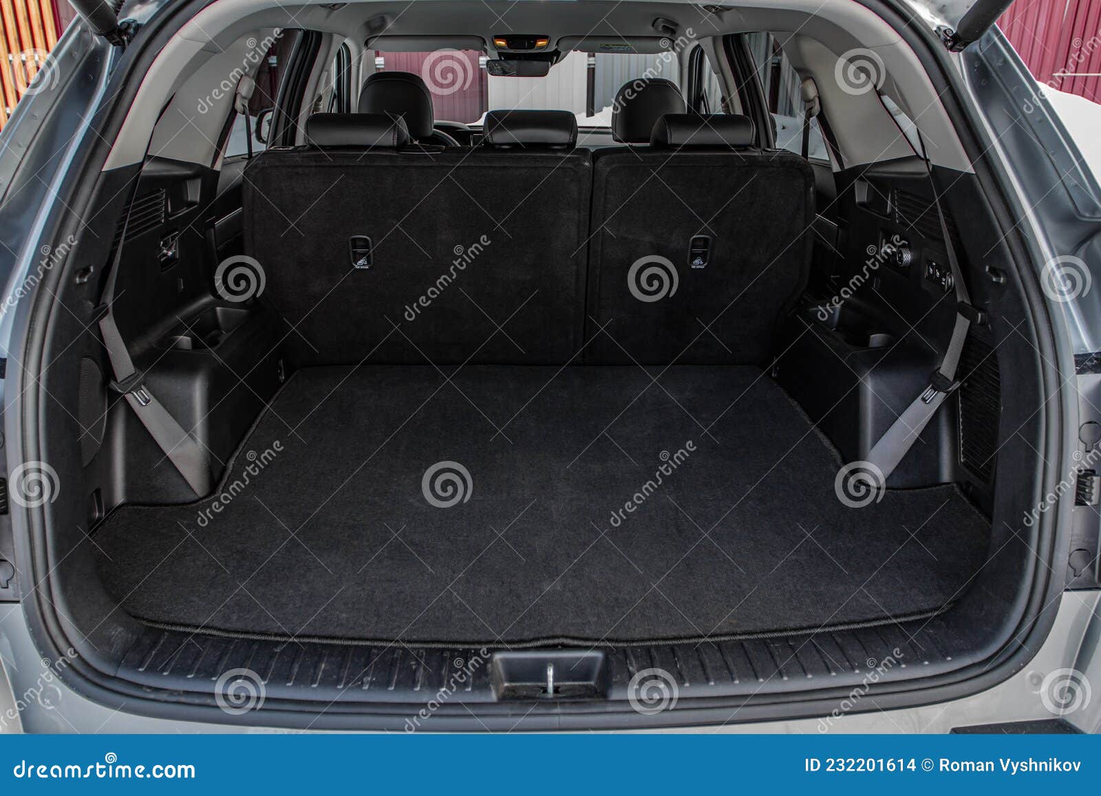 Huge, Clean and Empty Car Trunk in Interior of Compact Suv. Stock Photo ...