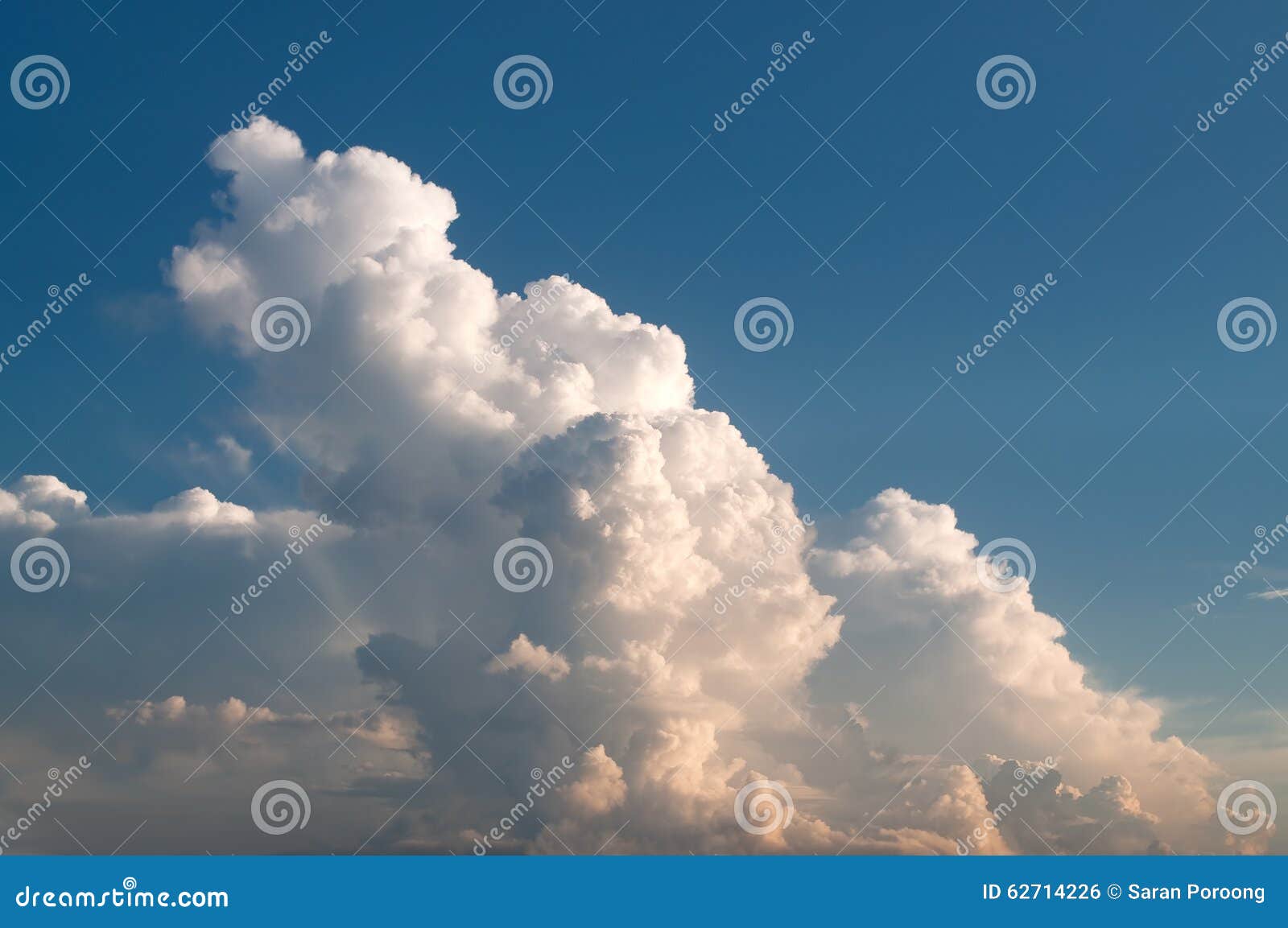 Huge Cloud Cluster in Sunset Light Stock Photo - Image of details ...