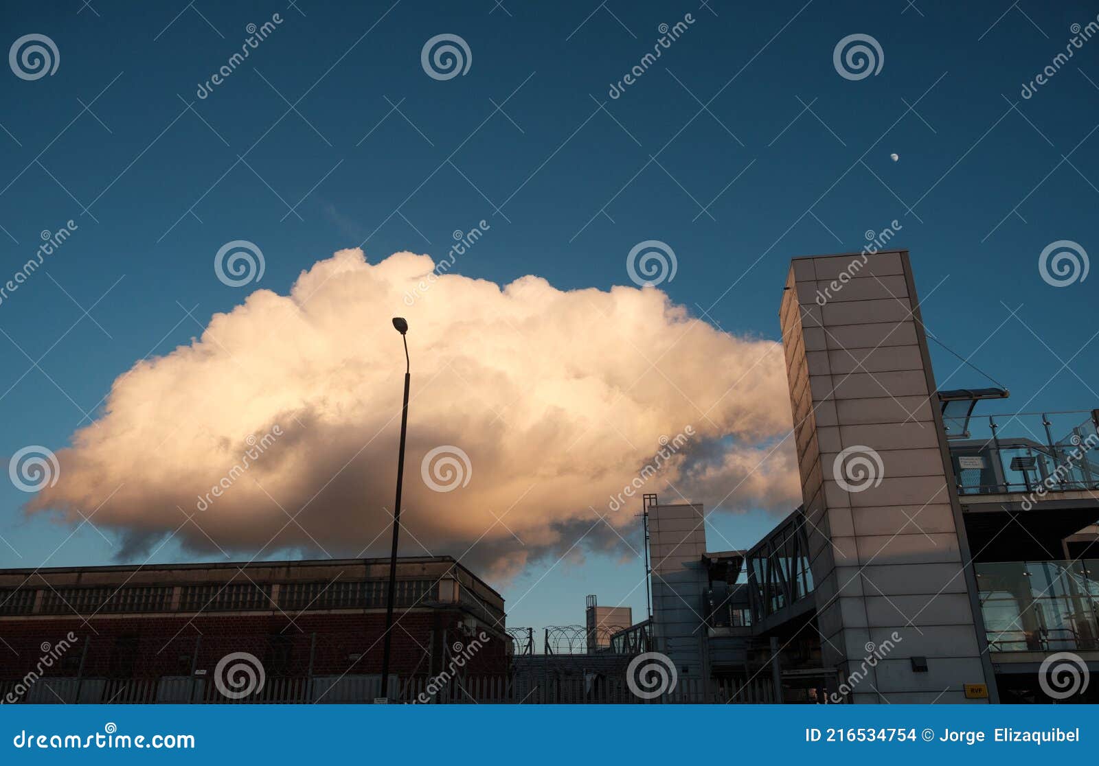 Huge Cloud Over Train Station in East London Stock Photo - Image of ...