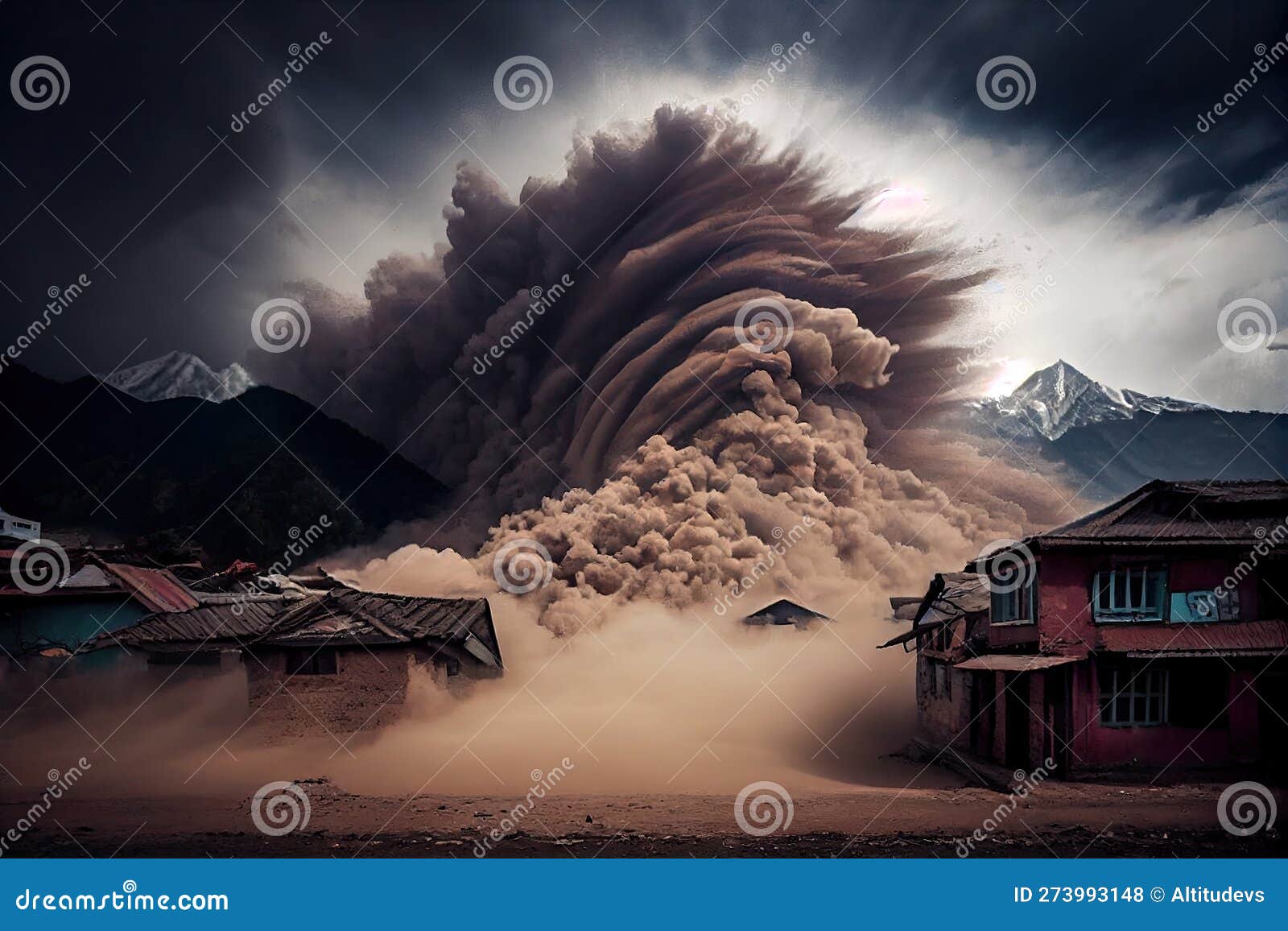 Huge Clouds of Dust from Explosion Shooting into Sky after Earthquake ...