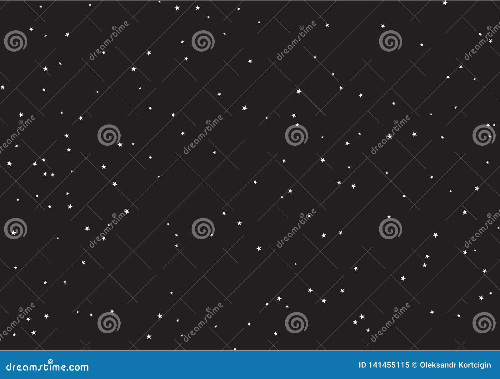 Huge Clusters of Stars in the Dark Sky. Black Background Stock Vector ...