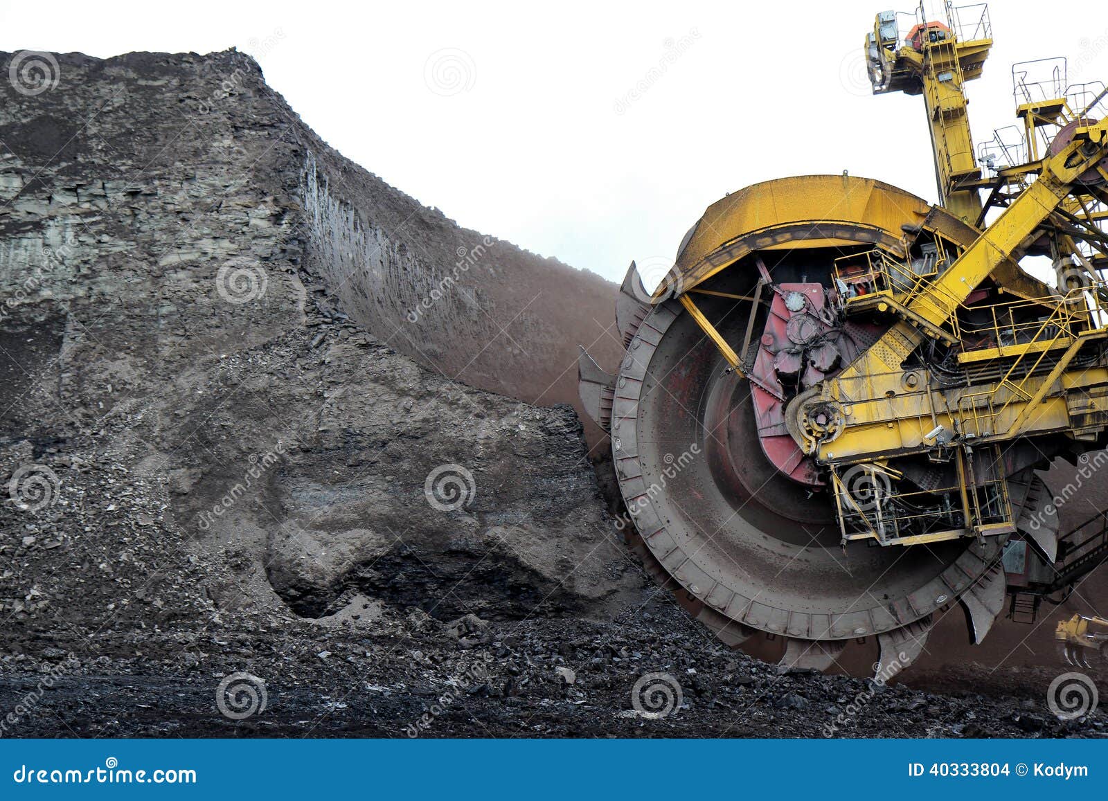 Huge Coal Excavator Mining Wheel in Brown Mine Stock Photo - Image of ...