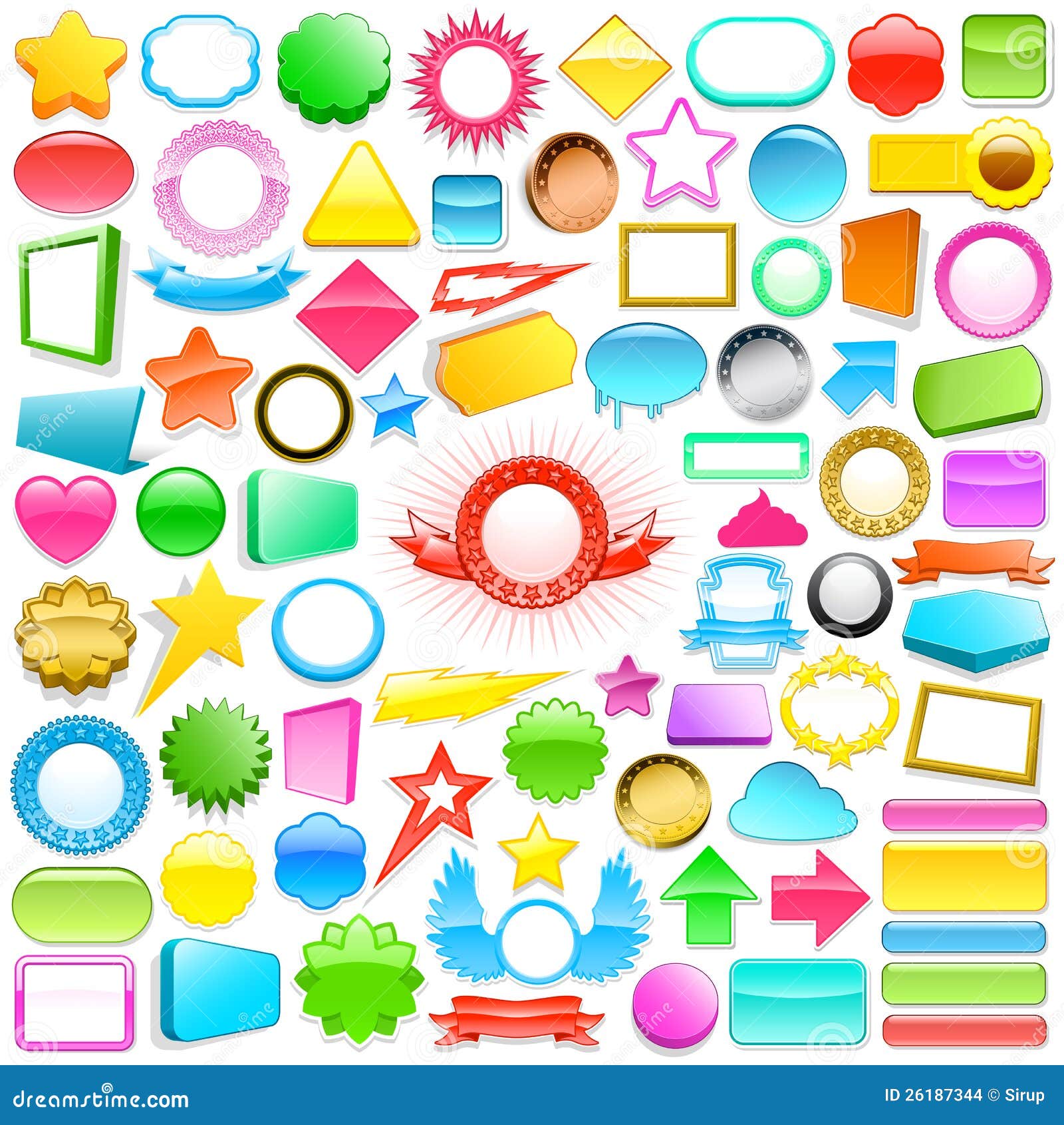Huge Collection of Colourful Labels Stock Vector - Illustration of ...