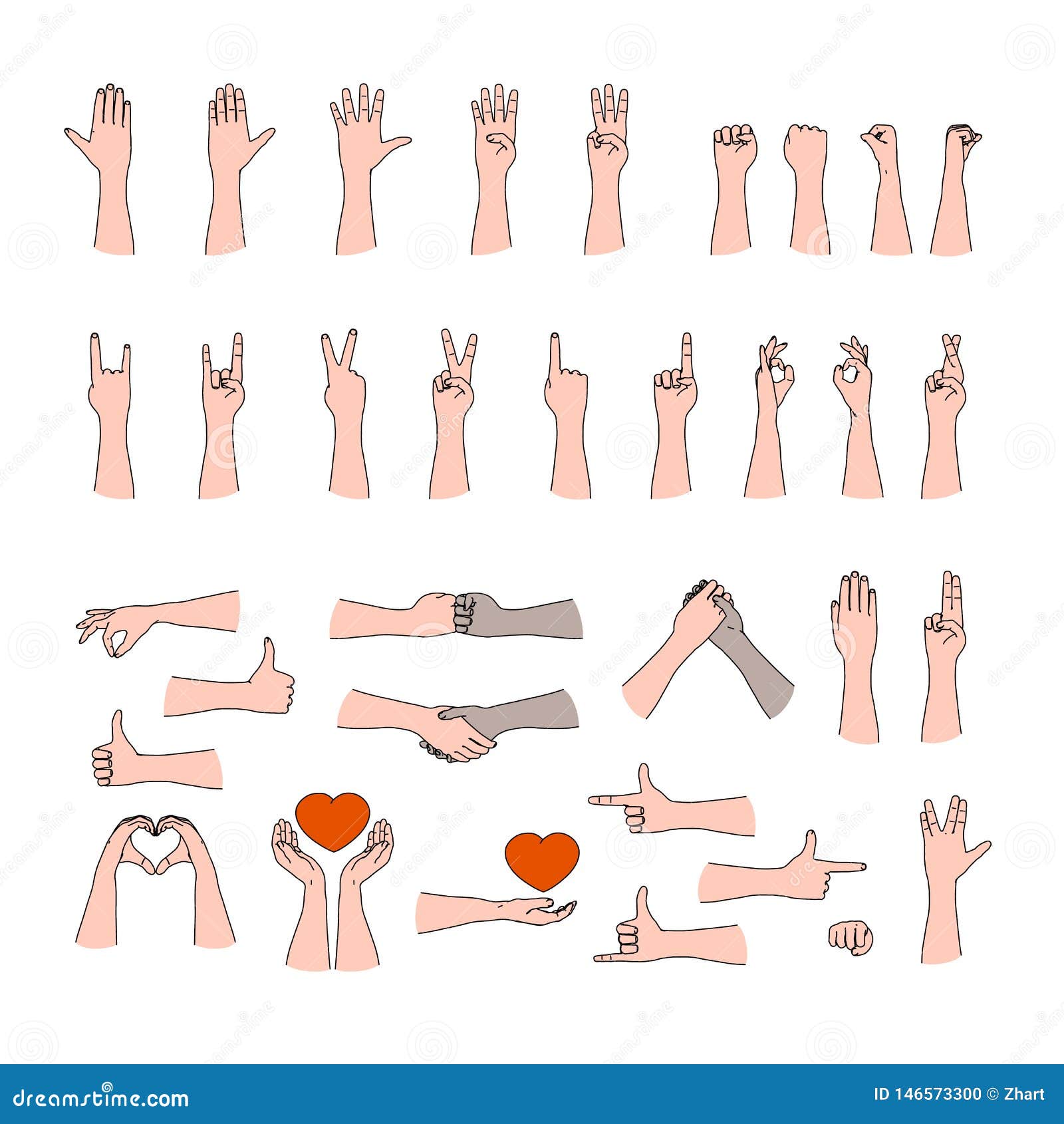 Huge Collection of Human Hand Gestures in Outline Flat Line Art Style ... Huge Collection of Human Hand Gestures in Outline Flat Line Art Style ...