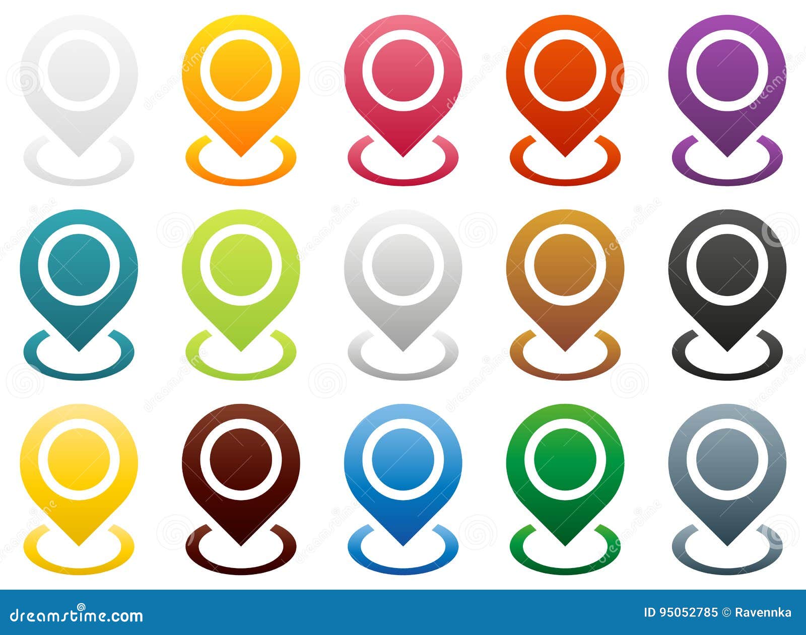 Huge Collection of Map Pointers, End Start of Route or Other S Stock ...