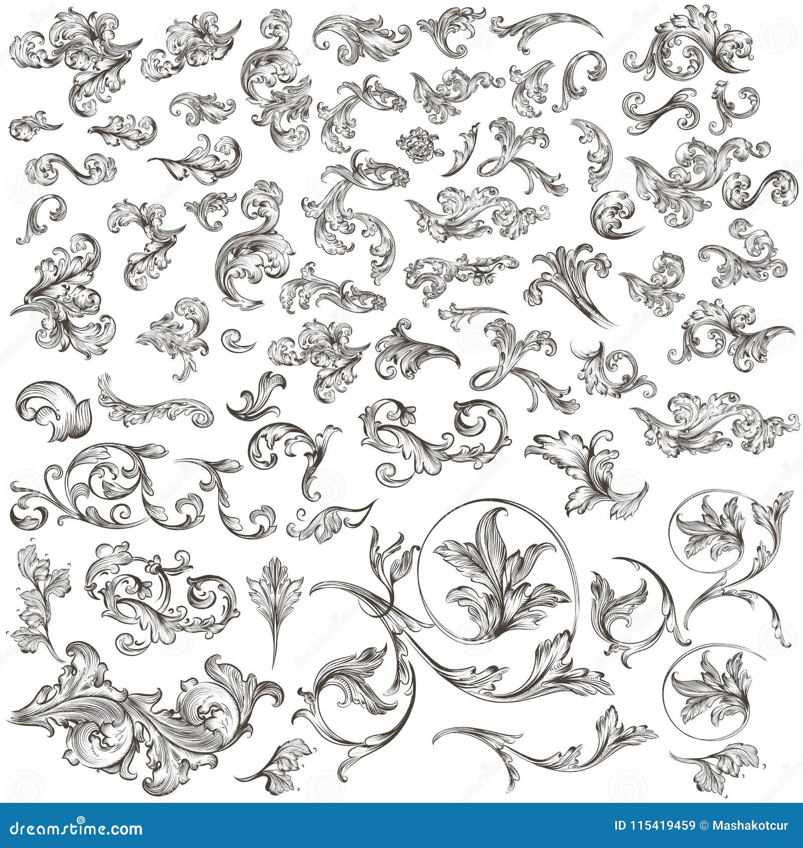 Huge Collection of Vintage Vector Hand Drawn Swirls Stock Vector ... Huge Collection of Vintage Vector Hand Drawn Swirls Stock Vector ...