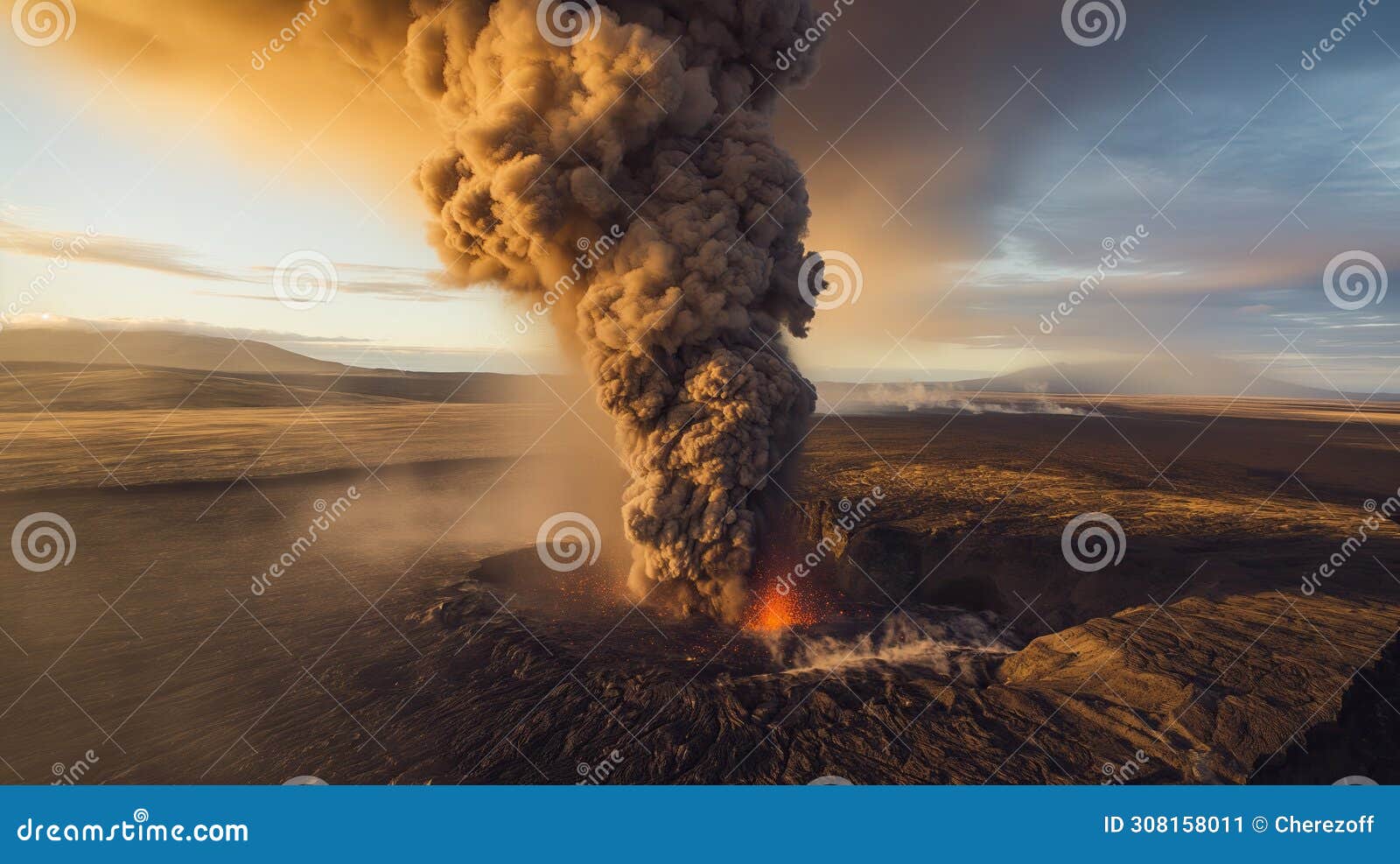 A Huge Column of Smoke with Ash Stock Image - Image of flare, dramatic ...
