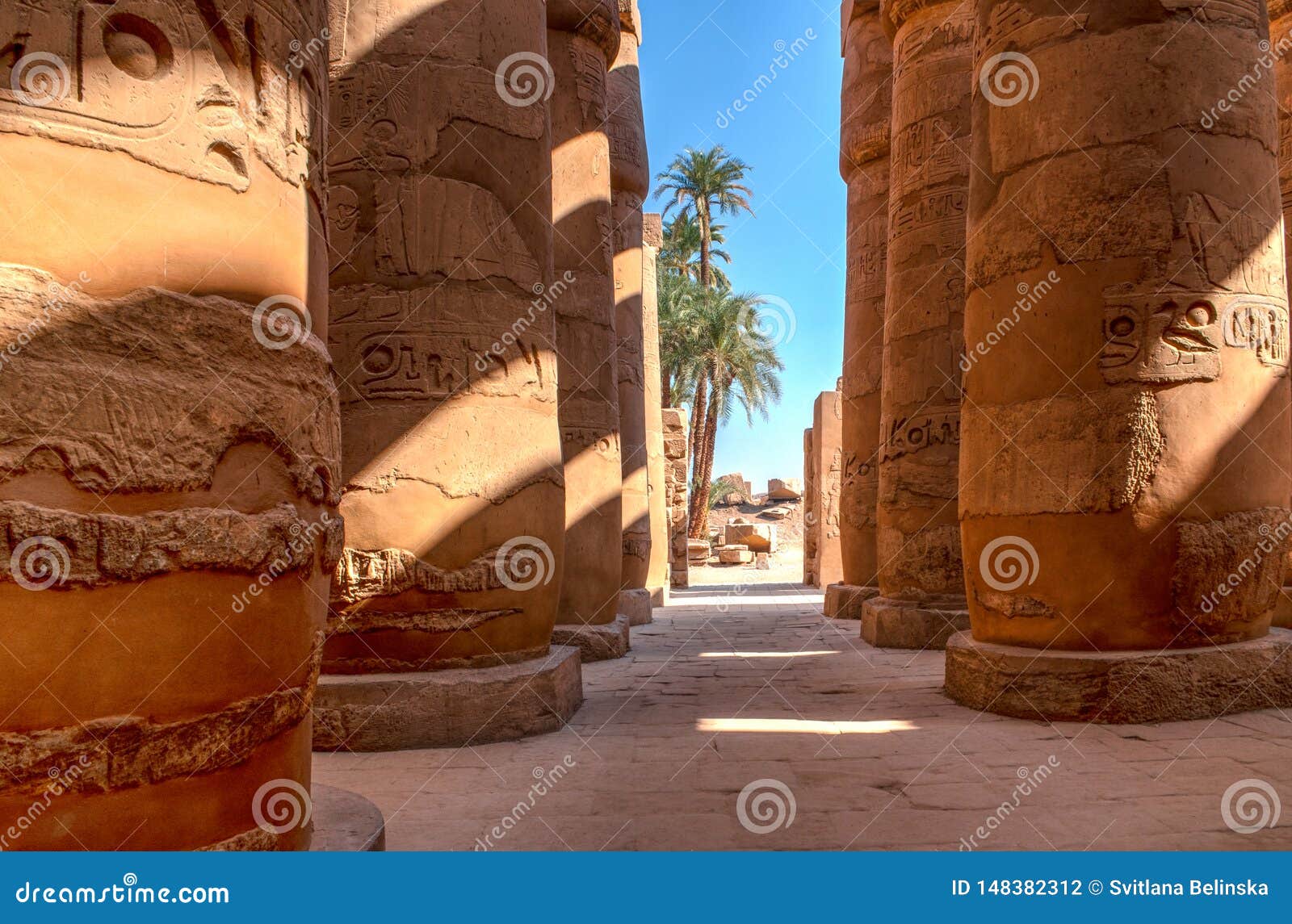 Famous Karnak Temple Complex of Amon Ra in Luxor Stock Photo - Image of ...