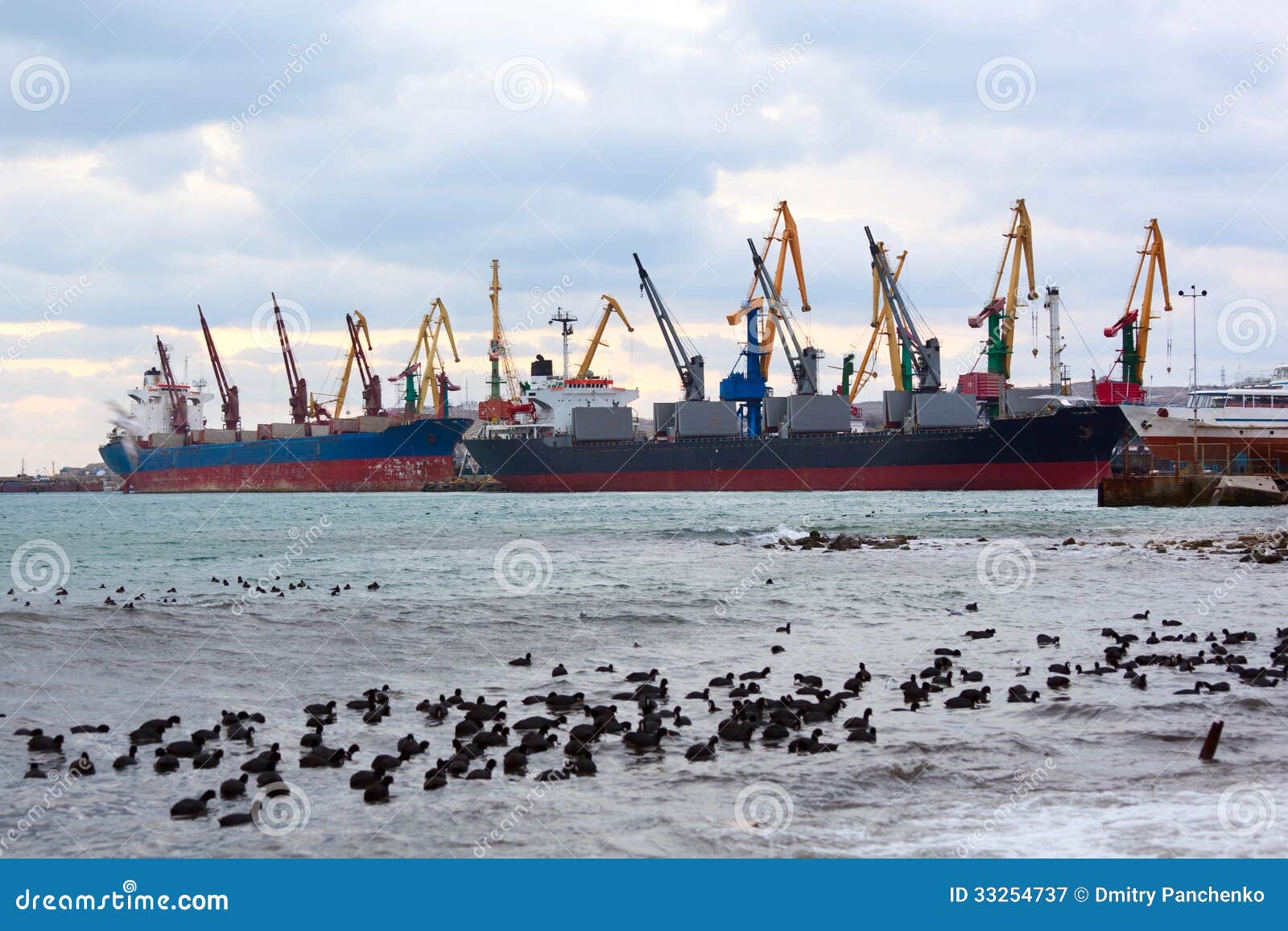 Huge container cargo ship stock image. Image of harbour - 33254737
