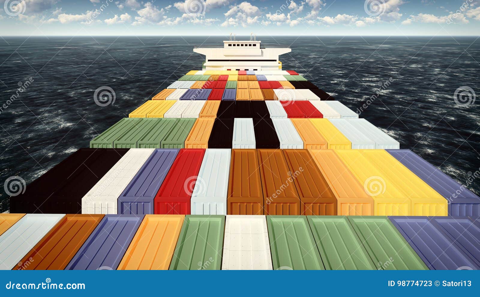 Huge Container on Way To Port 3d Rendering Stock Illustration ...