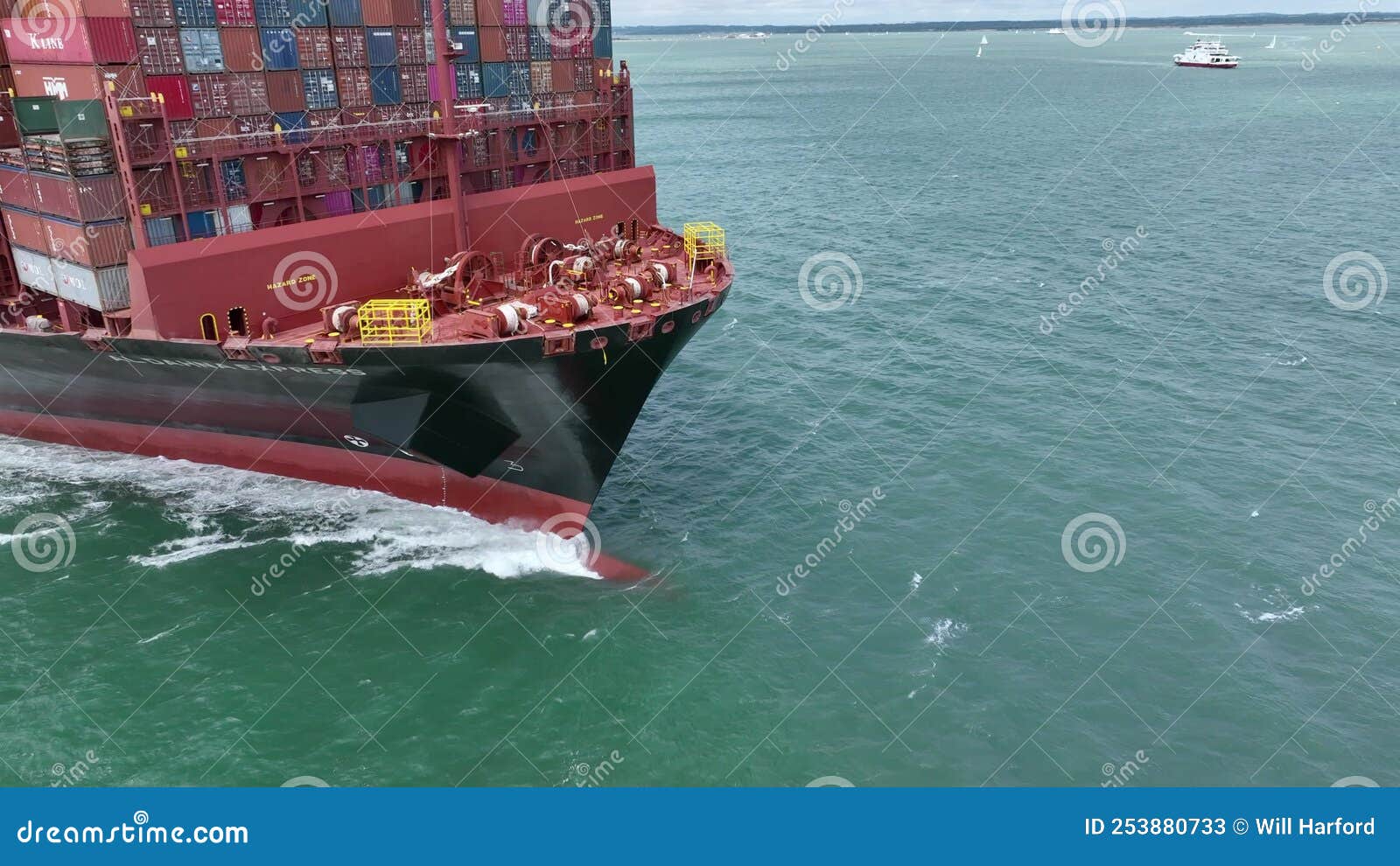 Fully Loaded Container Ship at Sea Transporting Cargo Around the World ...