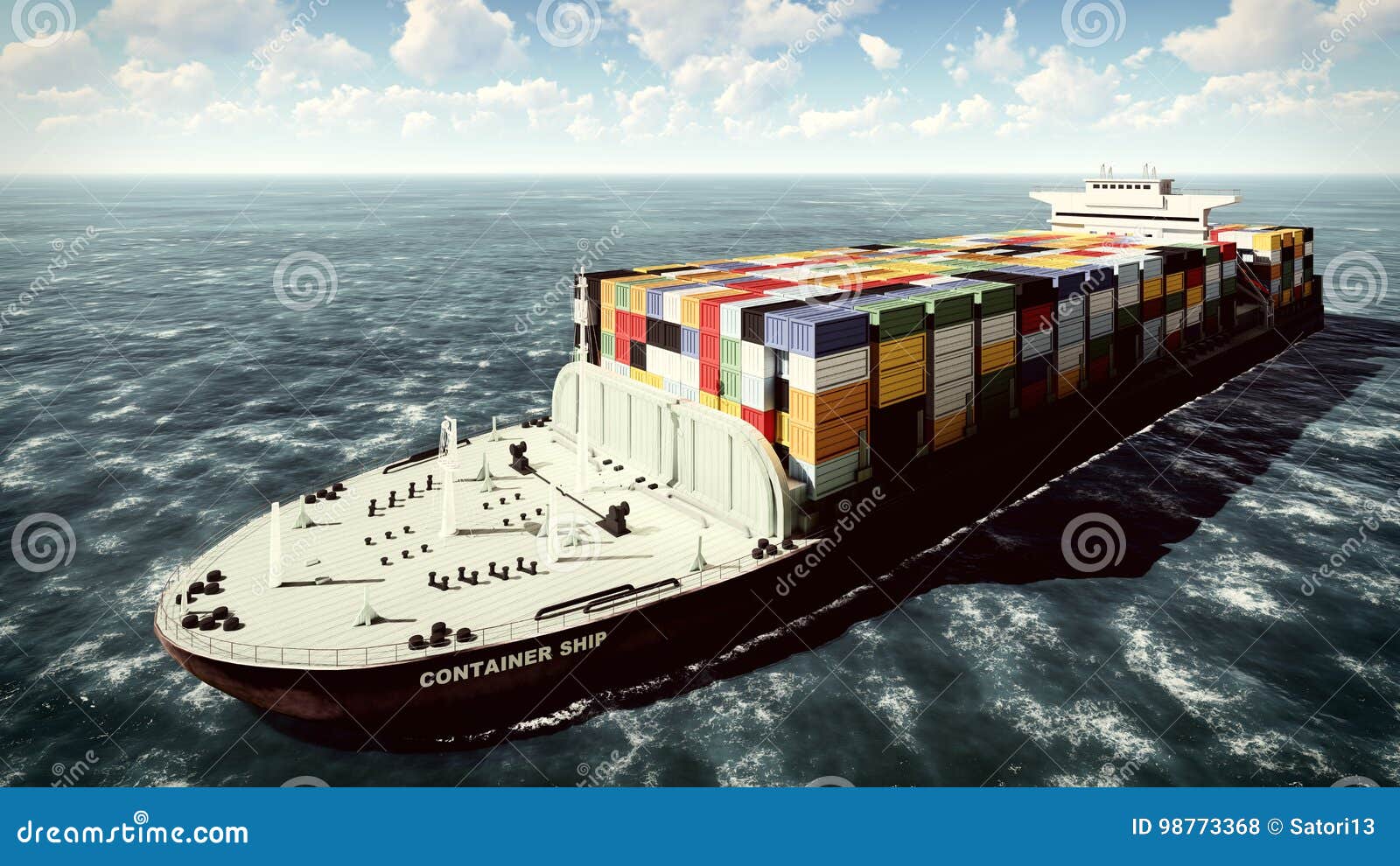 Huge Container on Way To Port 3d Rendering Stock Illustration ...