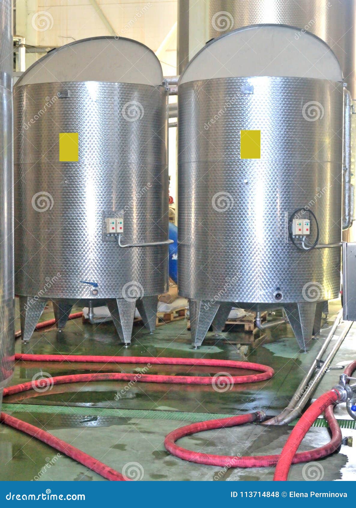 Huge Containers for Fermenting Wine at the Winery Stock Photo - Image ...