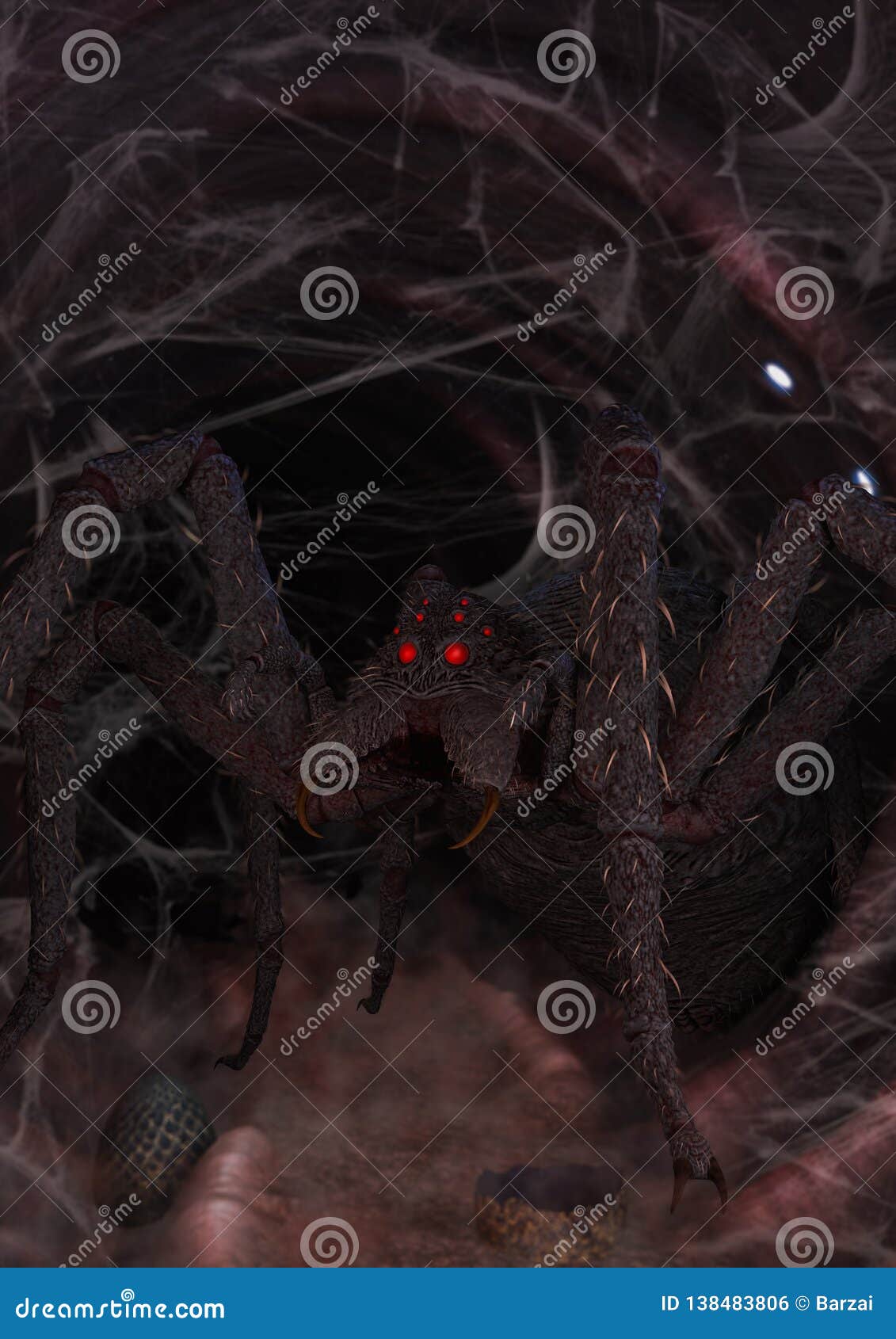 Huge Creepy Spider In A Cavern. Stock Photography | CartoonDealer.com ...