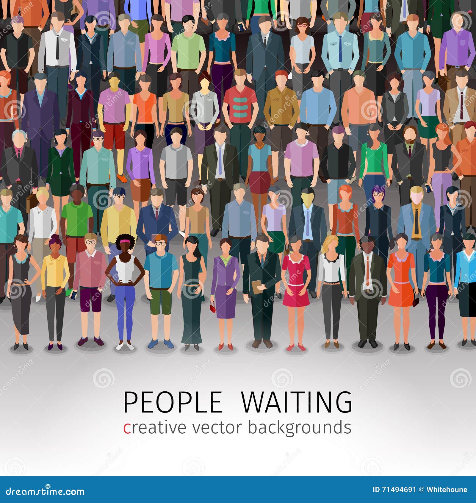 Huge crowd of people stock vector. Illustration of casual - 71494691