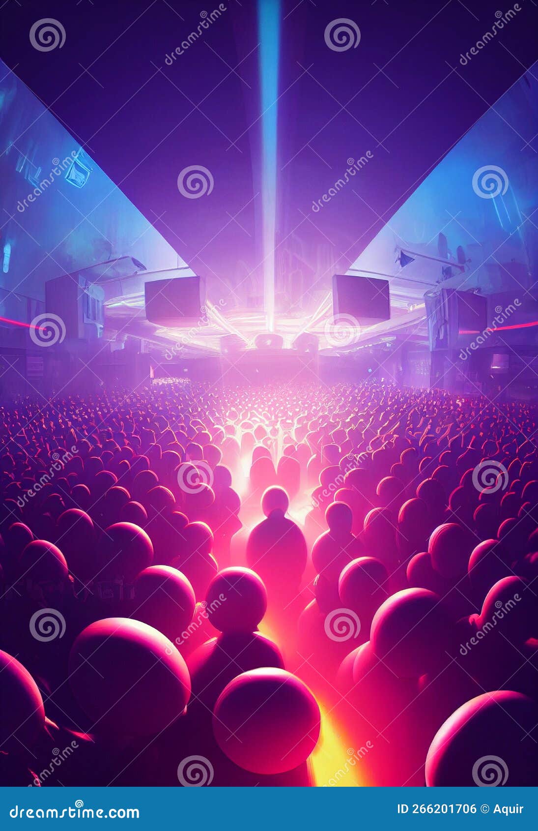 A Huge Crowded Disco Party in a Nightclub. Ai Generated. Disco ...