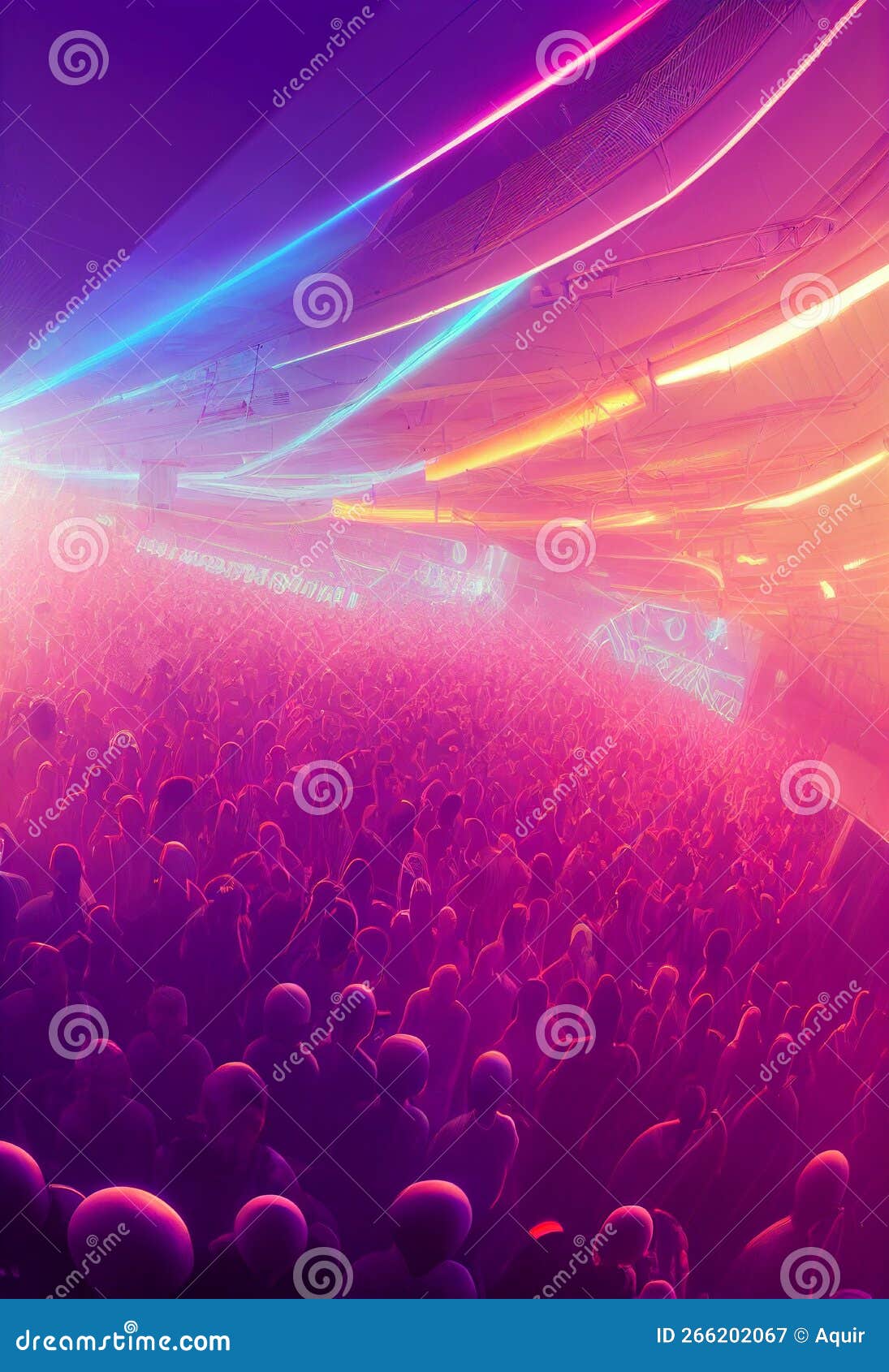 A Huge Crowded Disco Party in a Nightclub. Ai Generated. Disco ...