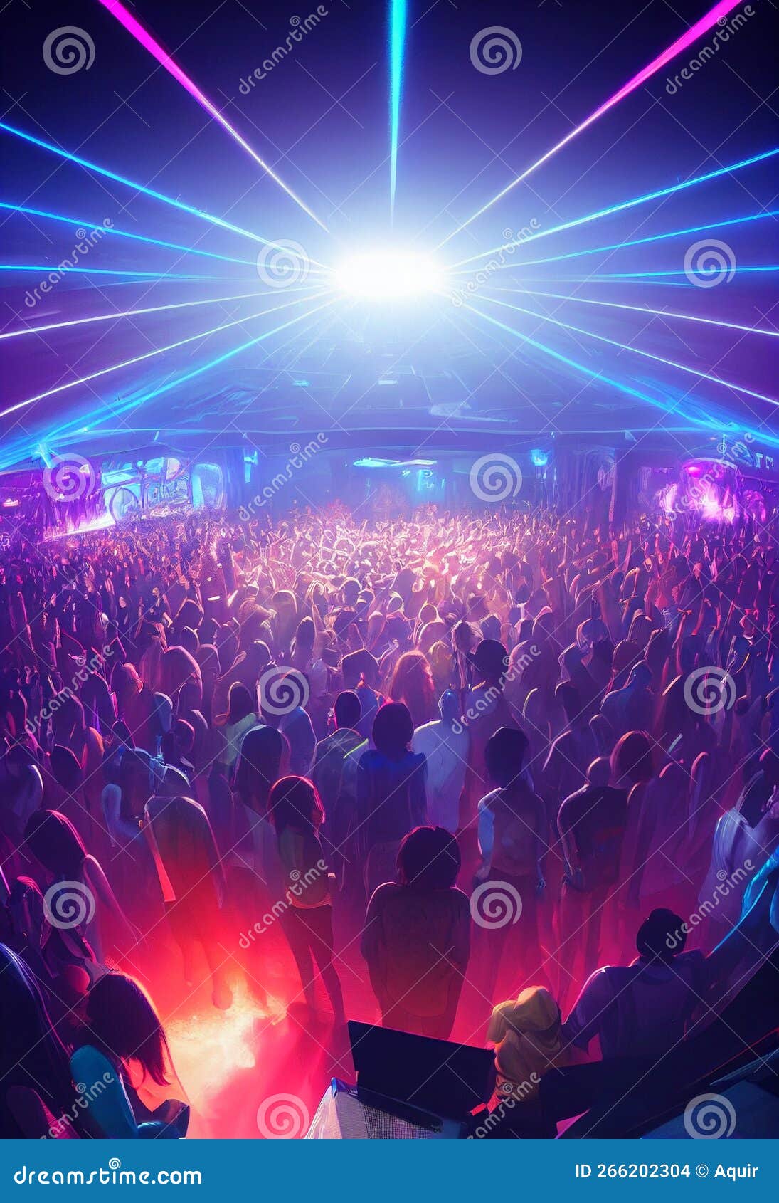 A Huge Crowded Disco Party in a Nightclub. Ai Generated. Disco ...