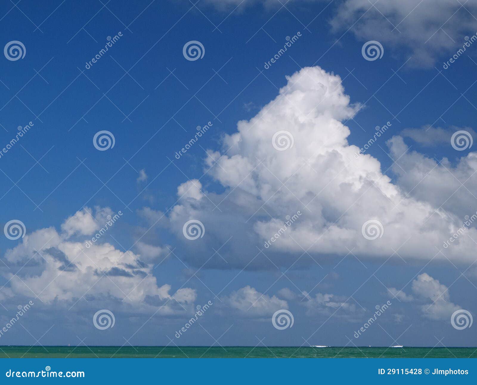 Huge Cumulus Clouds Over the Tropical Ocean Stock Photo - Image of rico ...