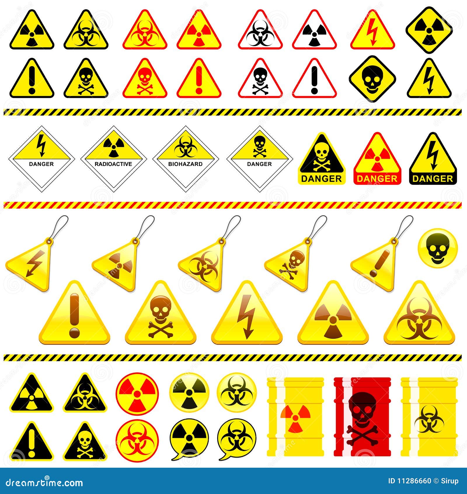 Huge Danger Symbol Icon Collection Stock Vector - Illustration of ...
