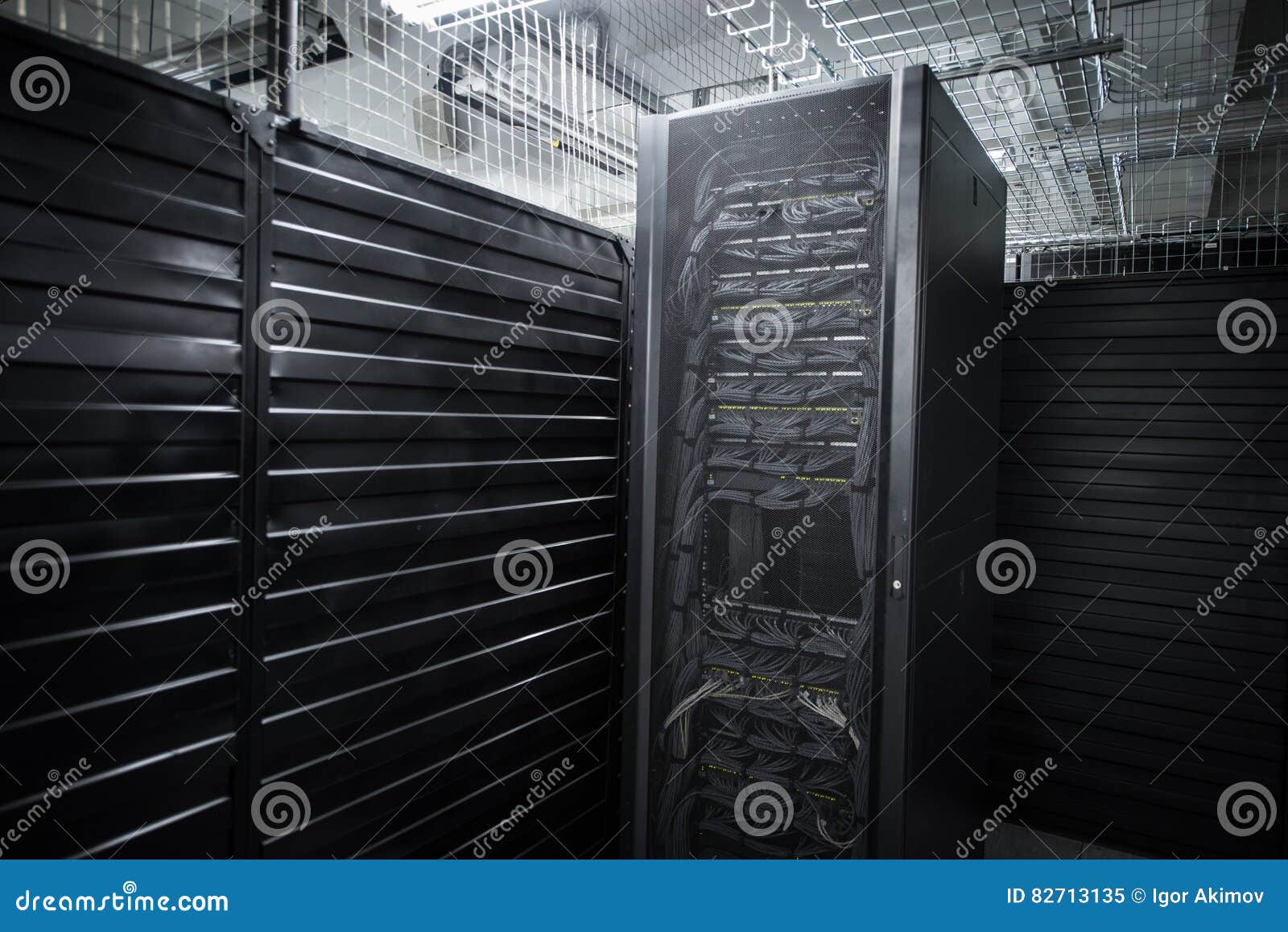 The Huge Data Center Server Room Cloud Services Stock Image - Image of ...