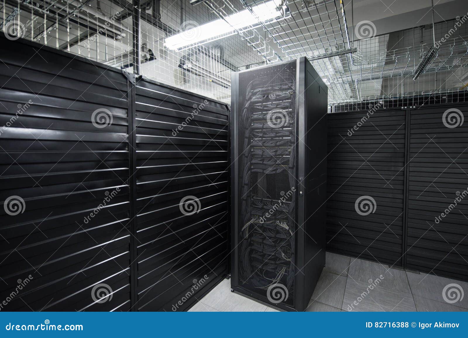 The Huge Data Center Server Room Cloud Services Stock Photo - Image of ...