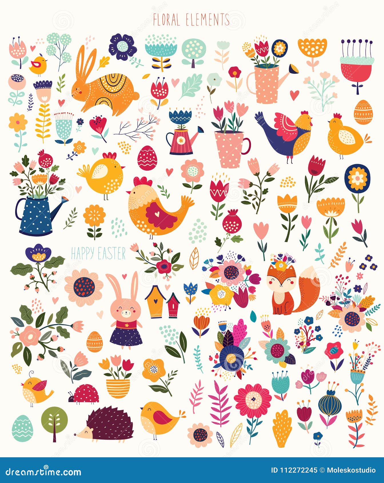 Huge Decorative Collection of Spring Elements Stock Vector ...