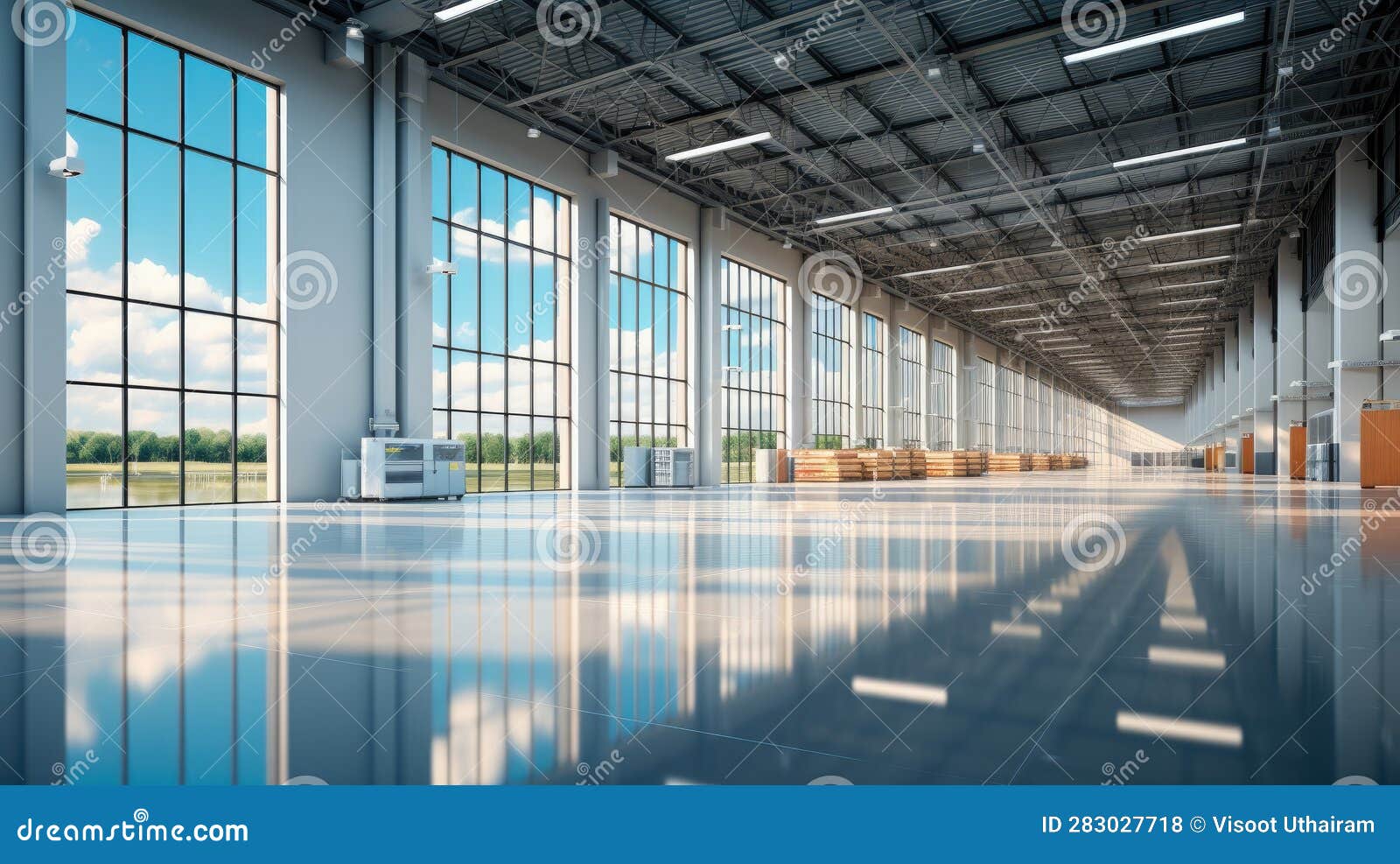 Huge Distribution Warehouse with High Shelves, Large Industrial ...