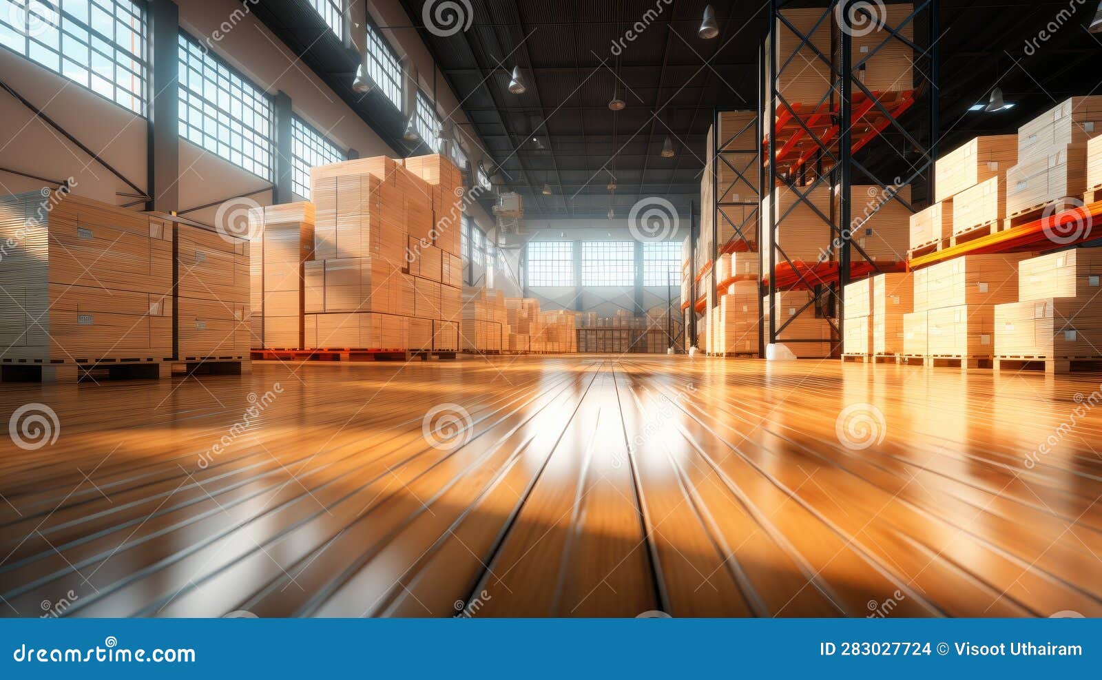 Huge Distribution Warehouse with High Shelves, Large Industrial ...