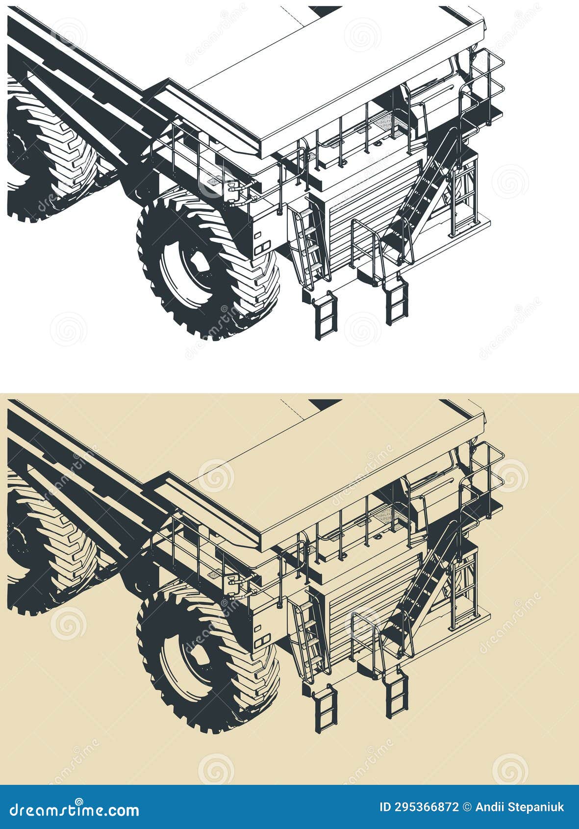 Close-up Of Dump Truck Engine Under Cabin And Between Cab And Catchment ...