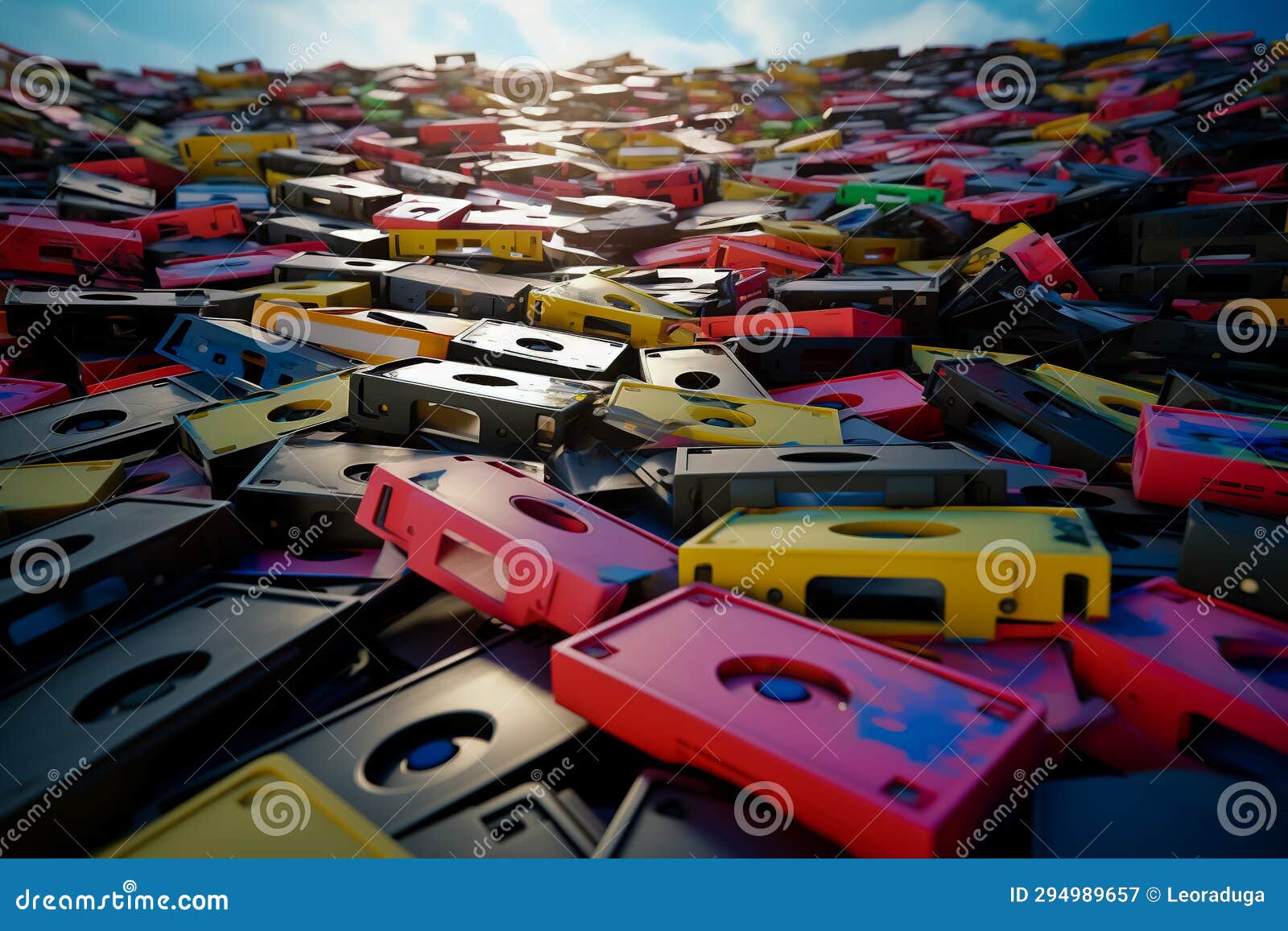 A Huge Dumping Ground for Cassette Tapes Stock Illustration ...