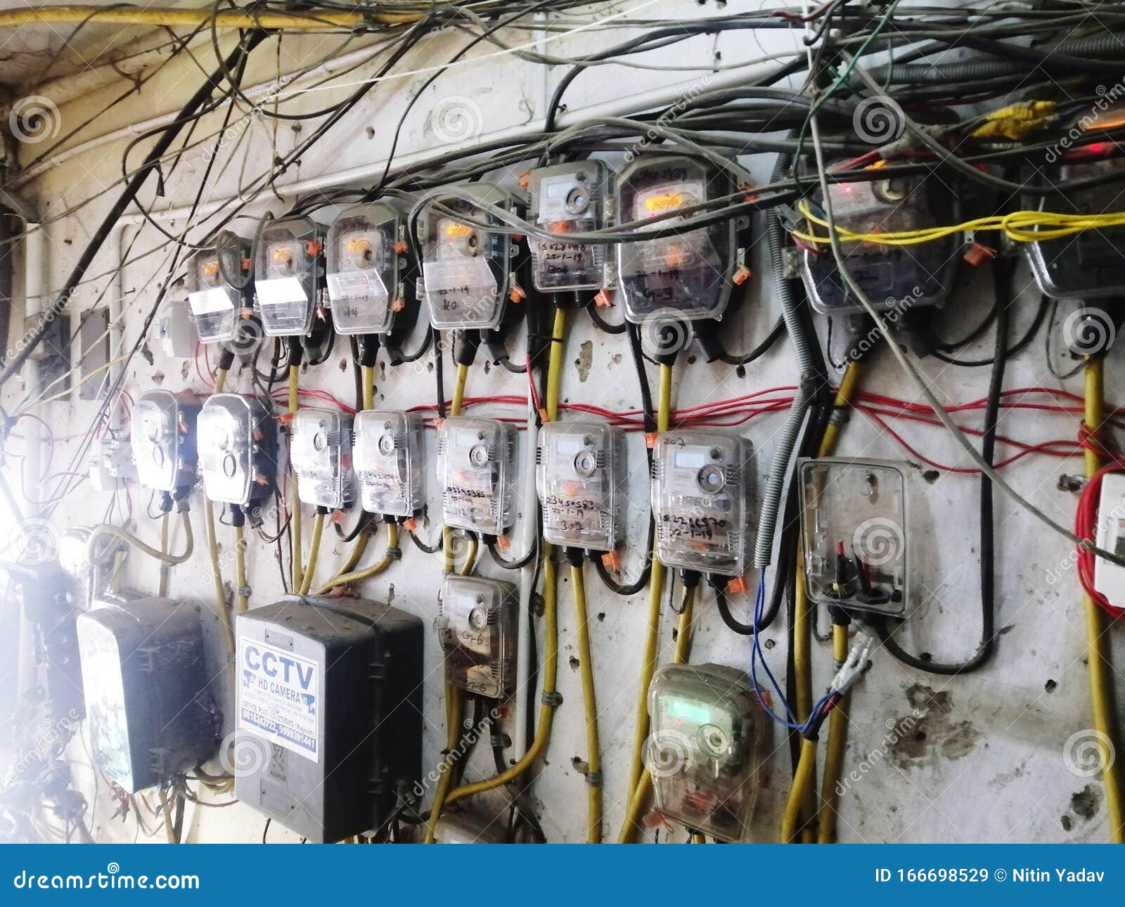 Huge Electric Cable Reel In The Construction Of The Power Plant Stock ...