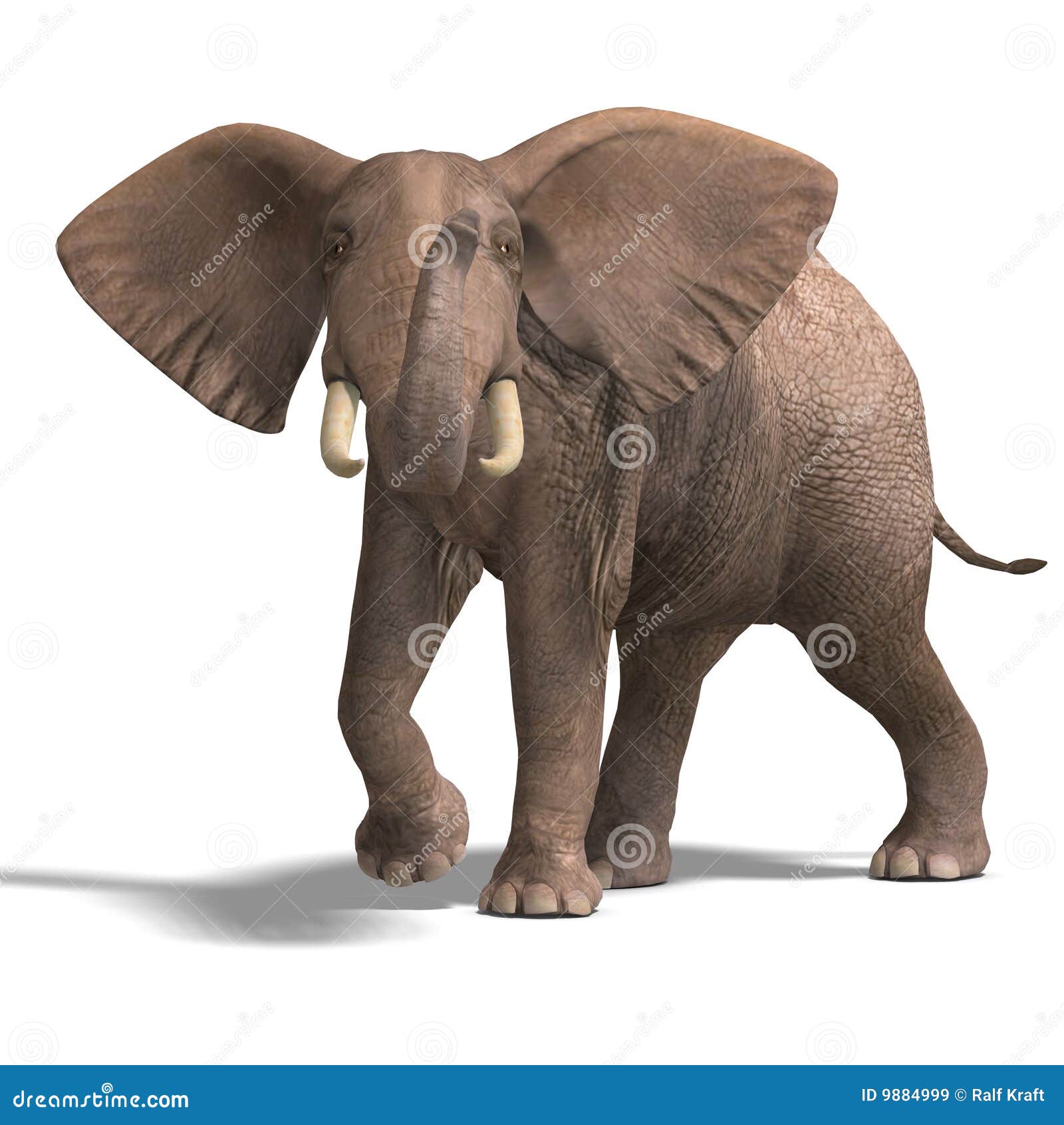 A Colossal Elephant With Green Glowing Tusks Confronts A Young Woman In ...