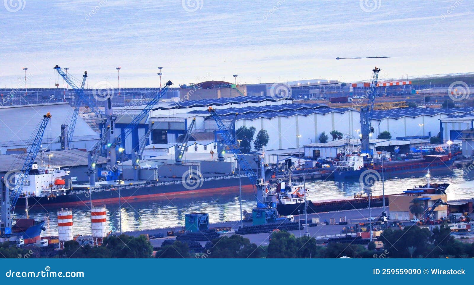 Huge Embarkation in the Haifa Harbor in the Morning Editorial Image ...