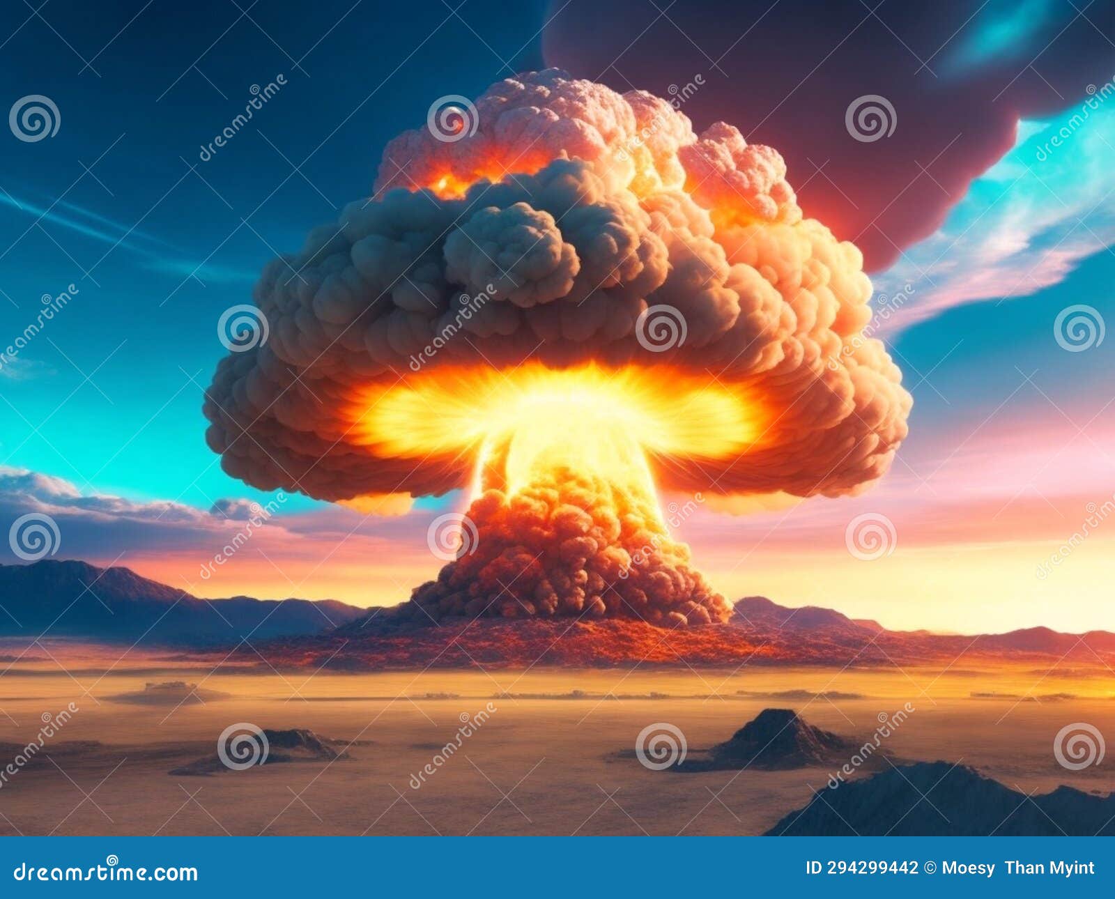 Huge explosion stock illustration. Illustration of field - 294299442