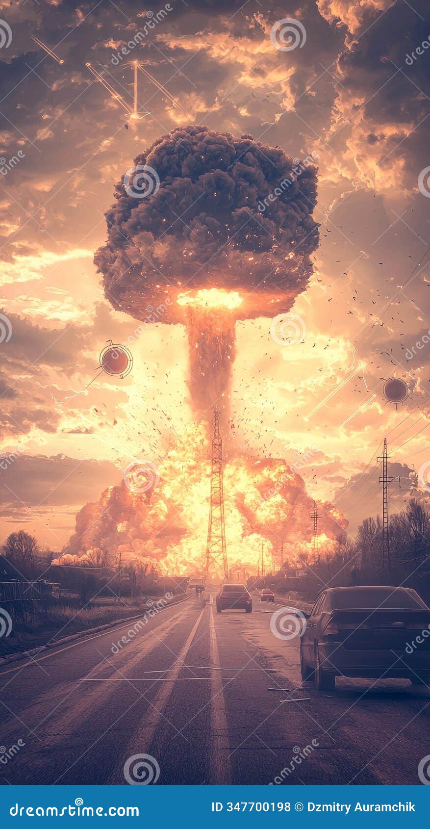 Huge Explosion Rocks Industrial Area, Producing Fire and Smoke Stock ...