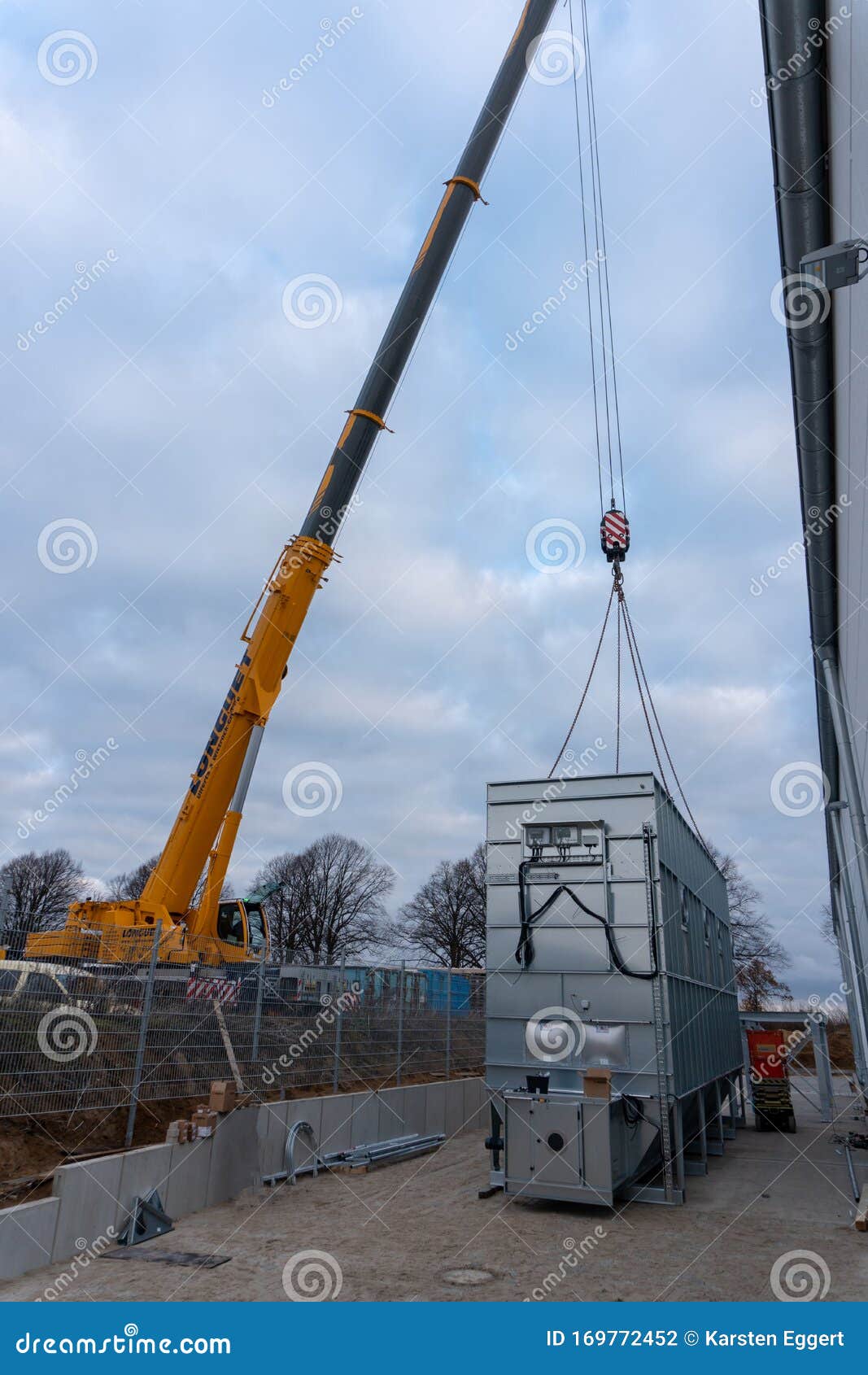 Huge Extraction System for Wood Chips is Installed on a Factory ...