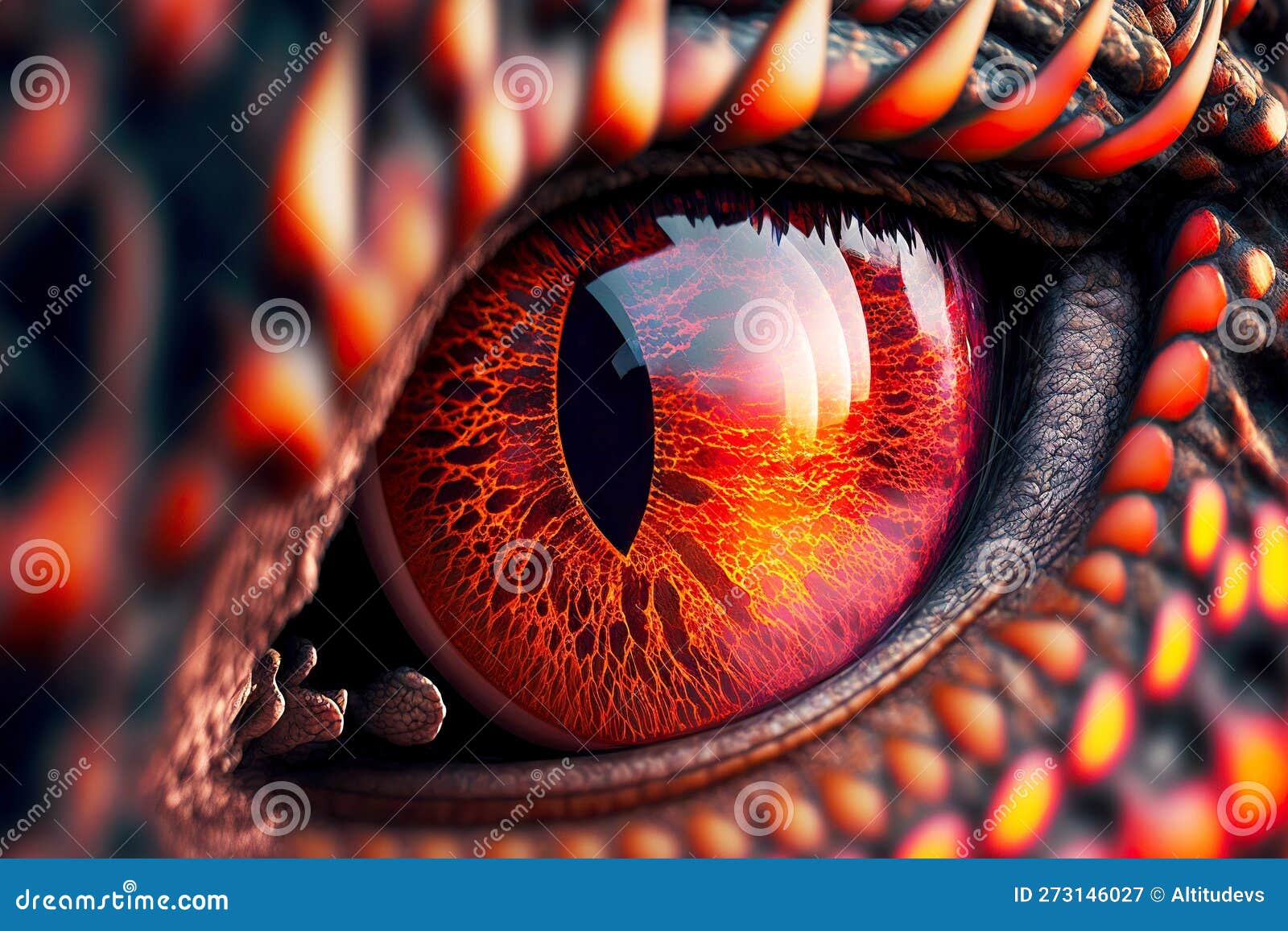 Huge Eye Red Dragons with Black Narrow Pupil Stock Image - Image of ...