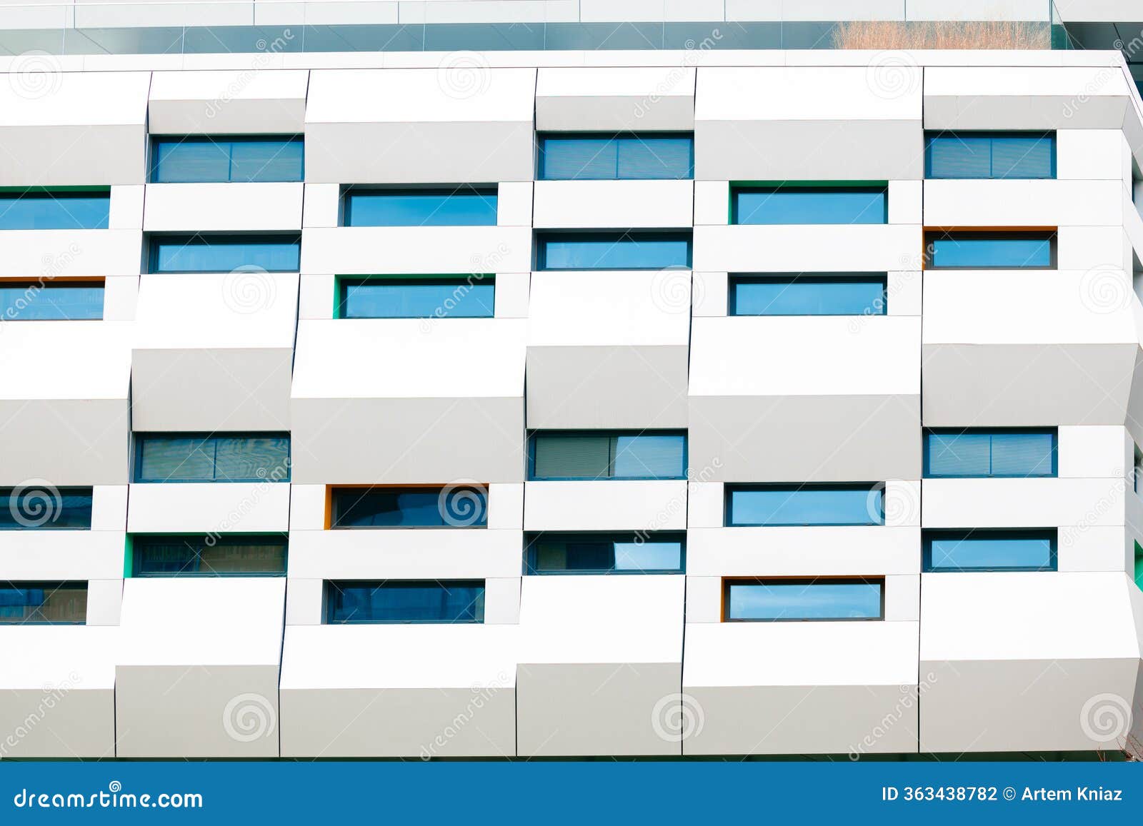 Huge Facade Exterior Modern Skyscraper Office Wall White Background And ...