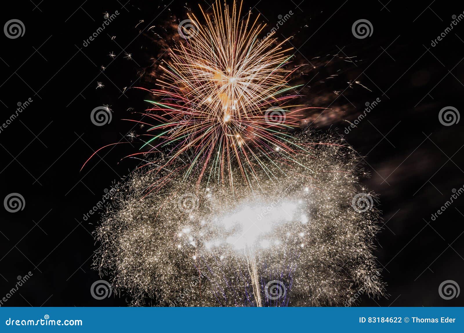 Huge fireworks stock photo. Image of colors, happy, black - 83184622