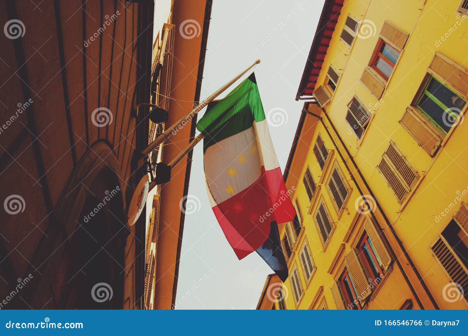 The Huge Flag of Italy in Florence Stock Photo - Image of italian ...