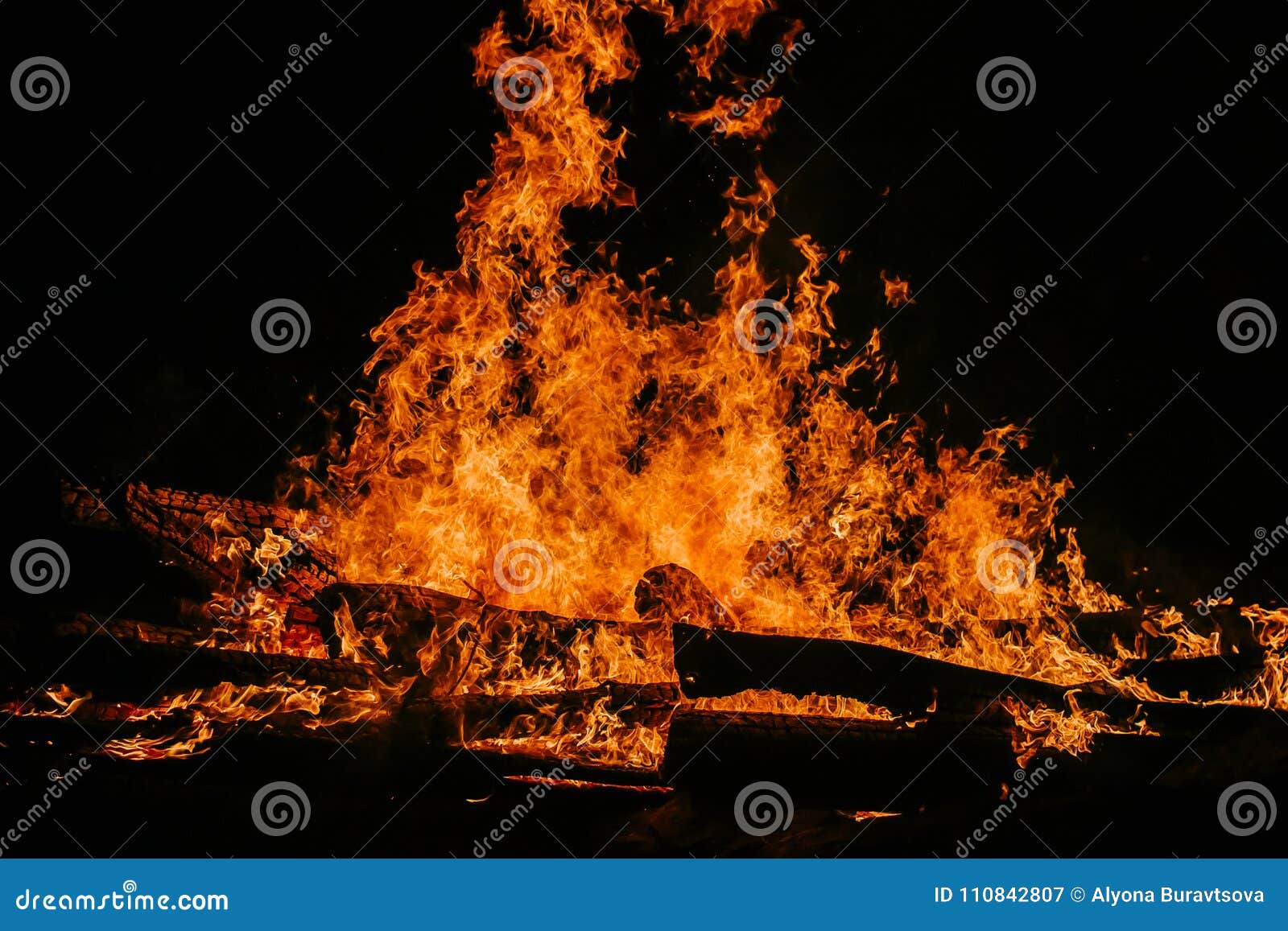 Huge the Flames a Fire at Night Stock Image - Image of agriculture ...