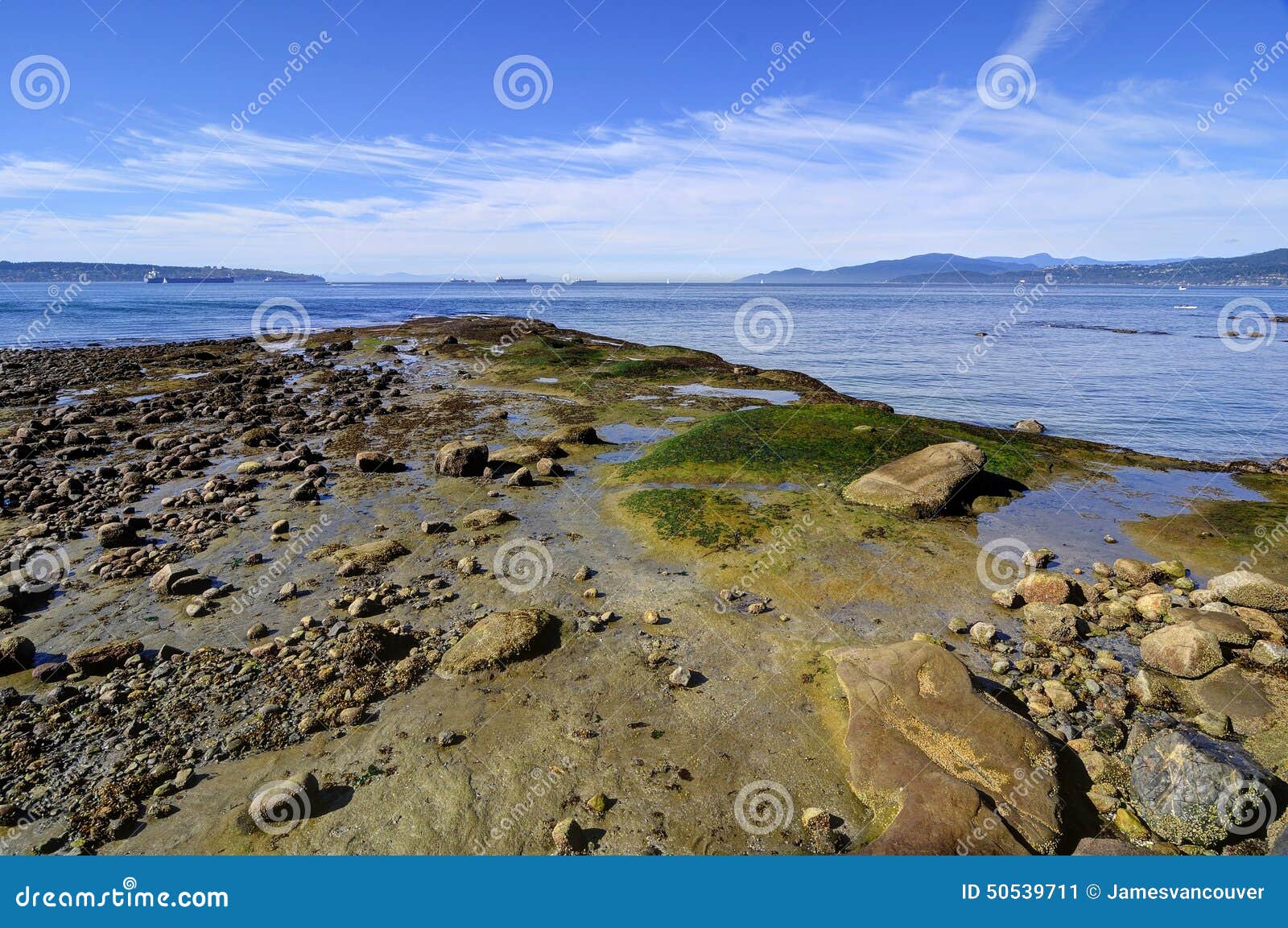 Huge Flat Rock on the Beach Stock Image - Image of clouds, blue: 50539711