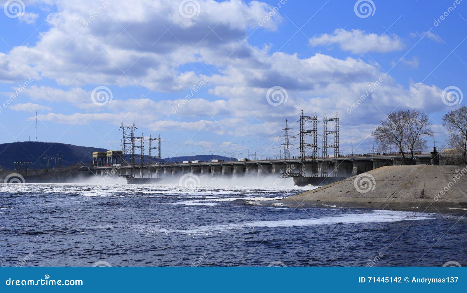 A Huge Force of Water and the Nature at the Dam Stock Photo - Image of ...